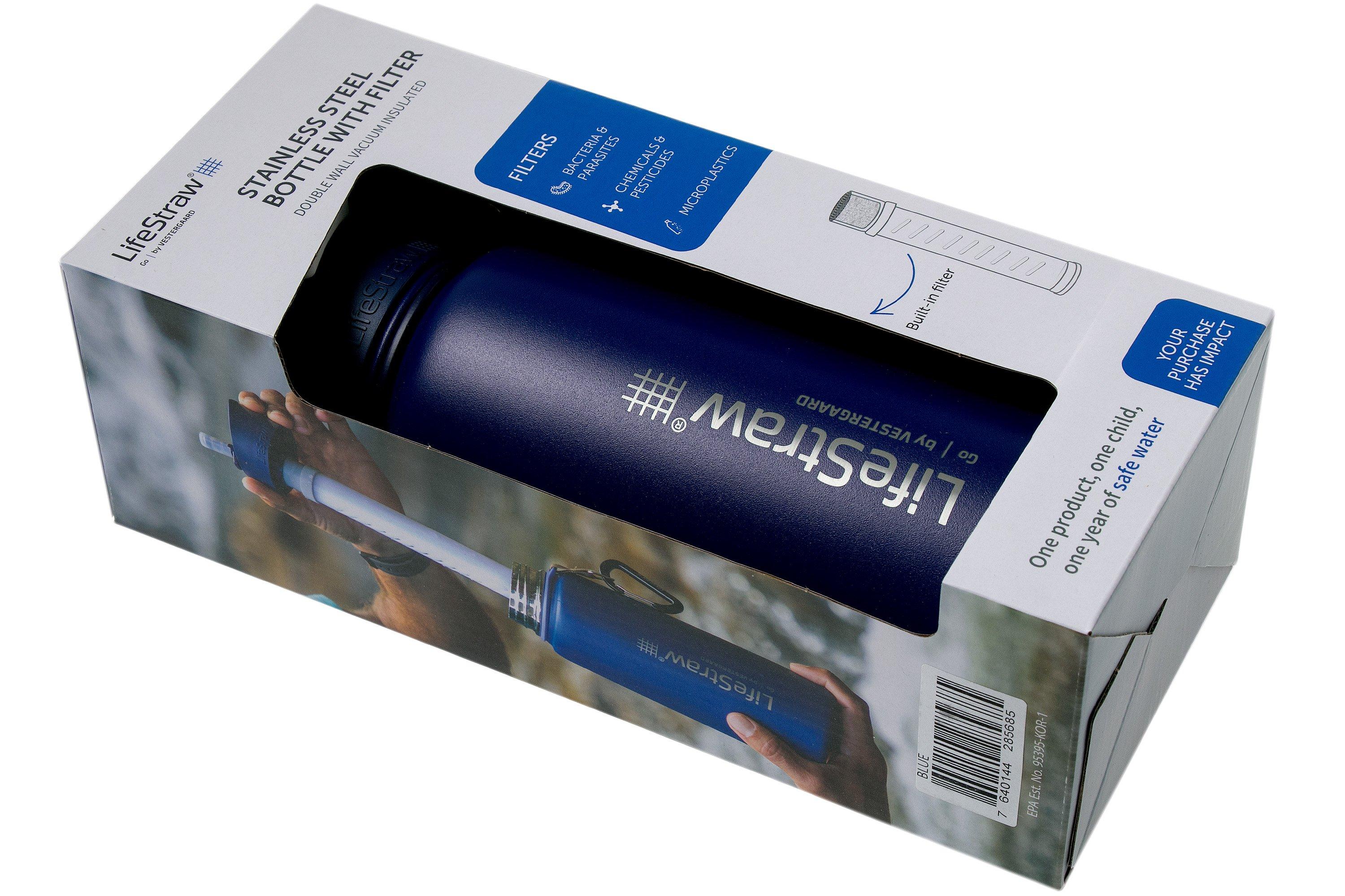 LifeStraw Go Stainless Steel garrafa isolada com filtro, azul | Compras ...