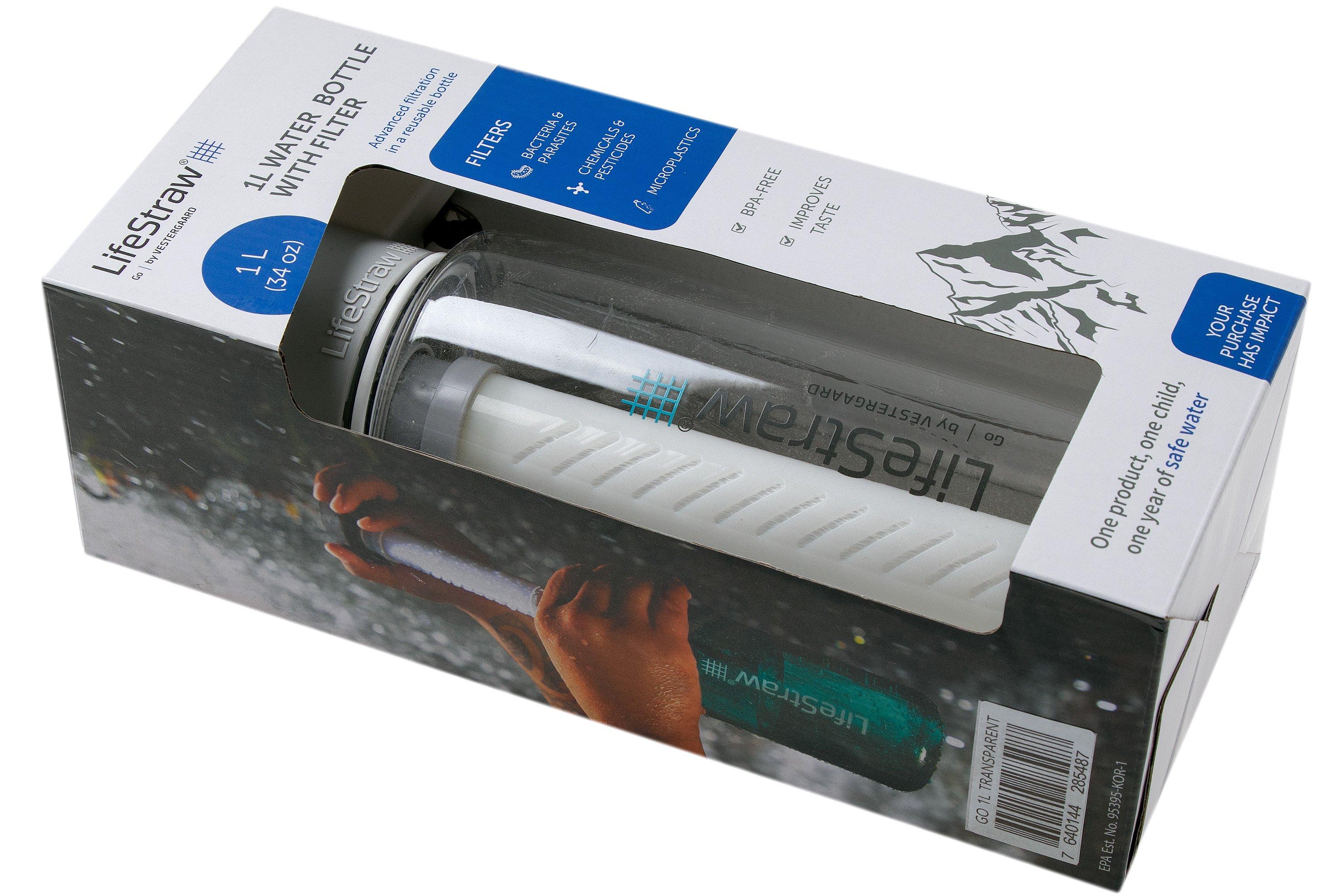 LifeStraw Go 2-stage water bottle with filter 1 litre, clear ...