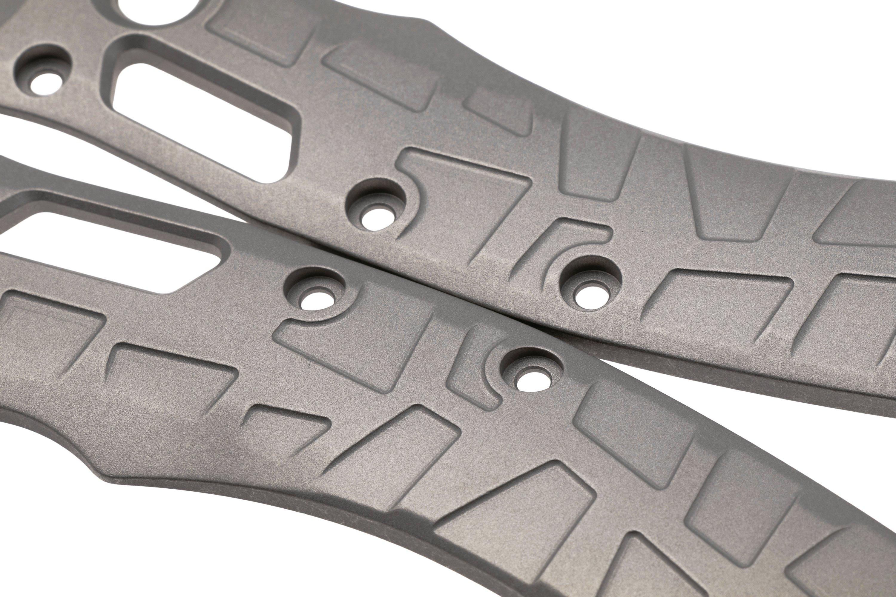 Lex Custom Microtech Amphibian Scales AMPHGBB Glass Bead Polished Titanium, handle scales ...