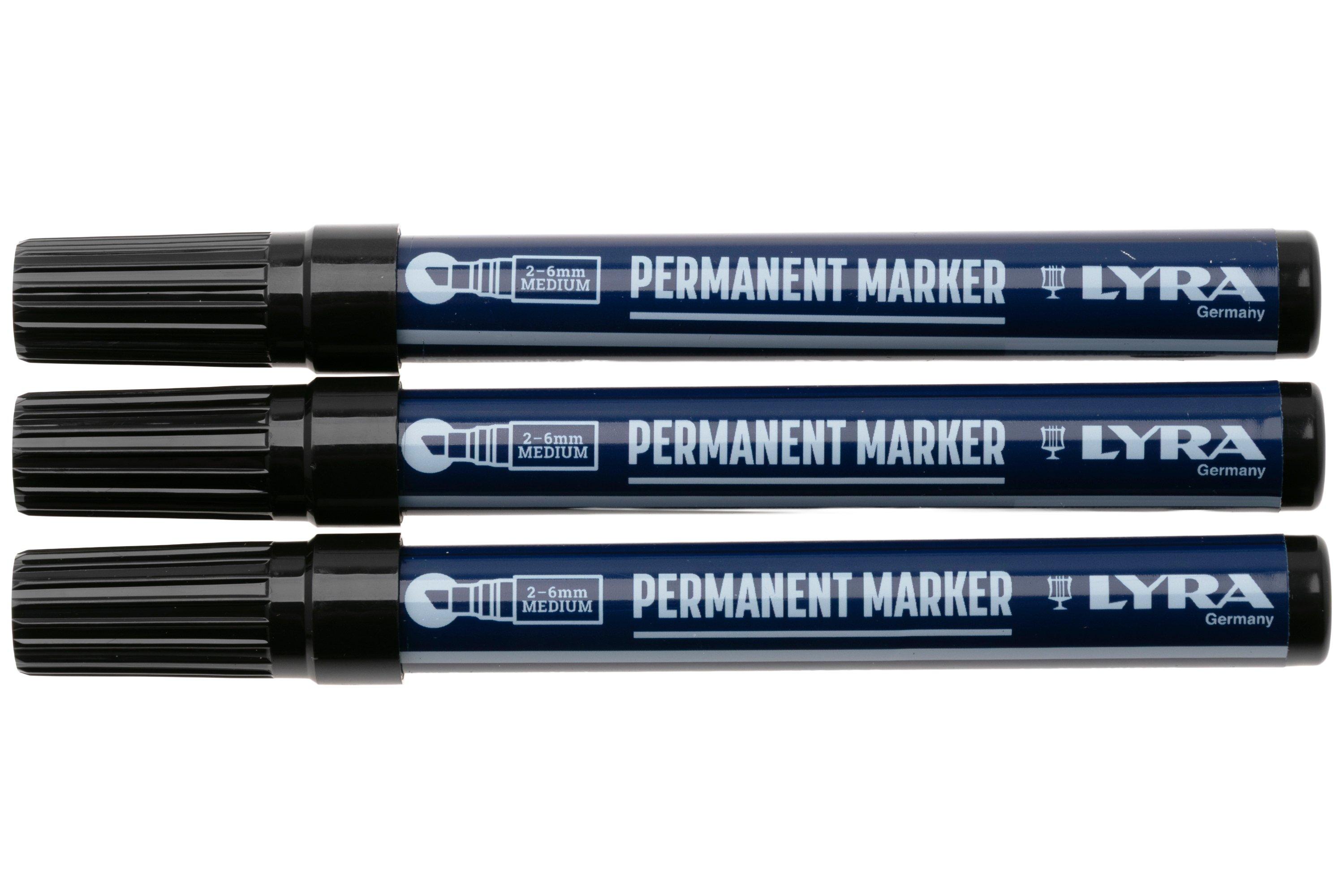 LYRA Permanent Marker L4018006 Medium, Black, set of 3 permanent ...