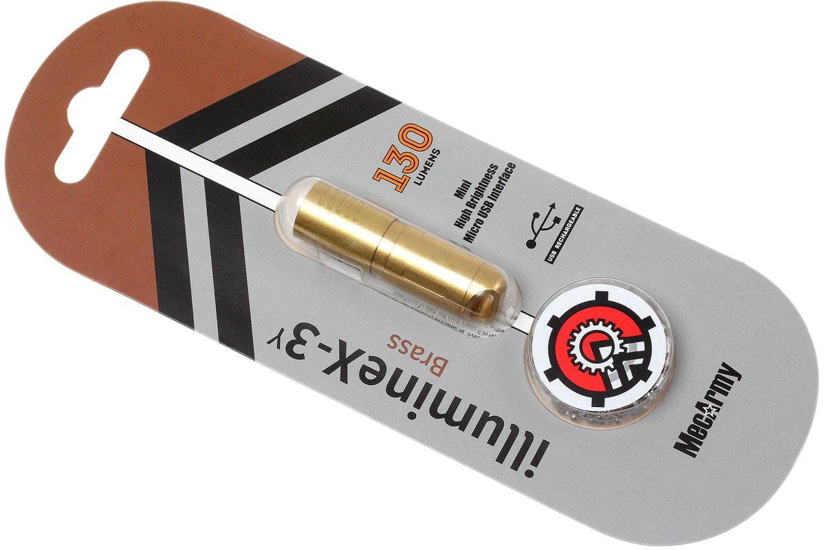 MecArmy illumineX-3y rechargeable torch, messing | Advantageously ...