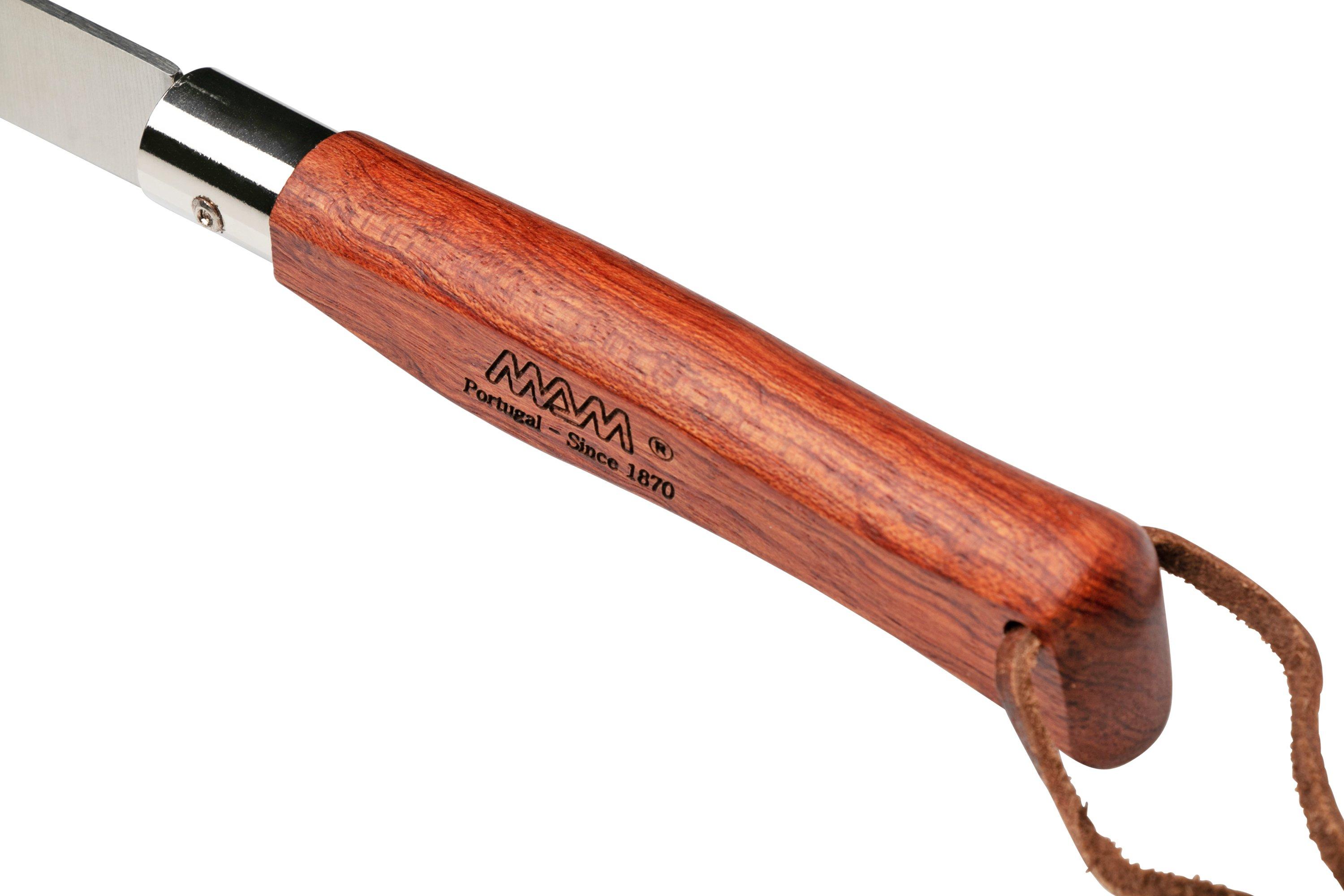 MAM Hunter, lame de 10.5 cm, linerlock, cordon en cuir 2061 couteau de ...