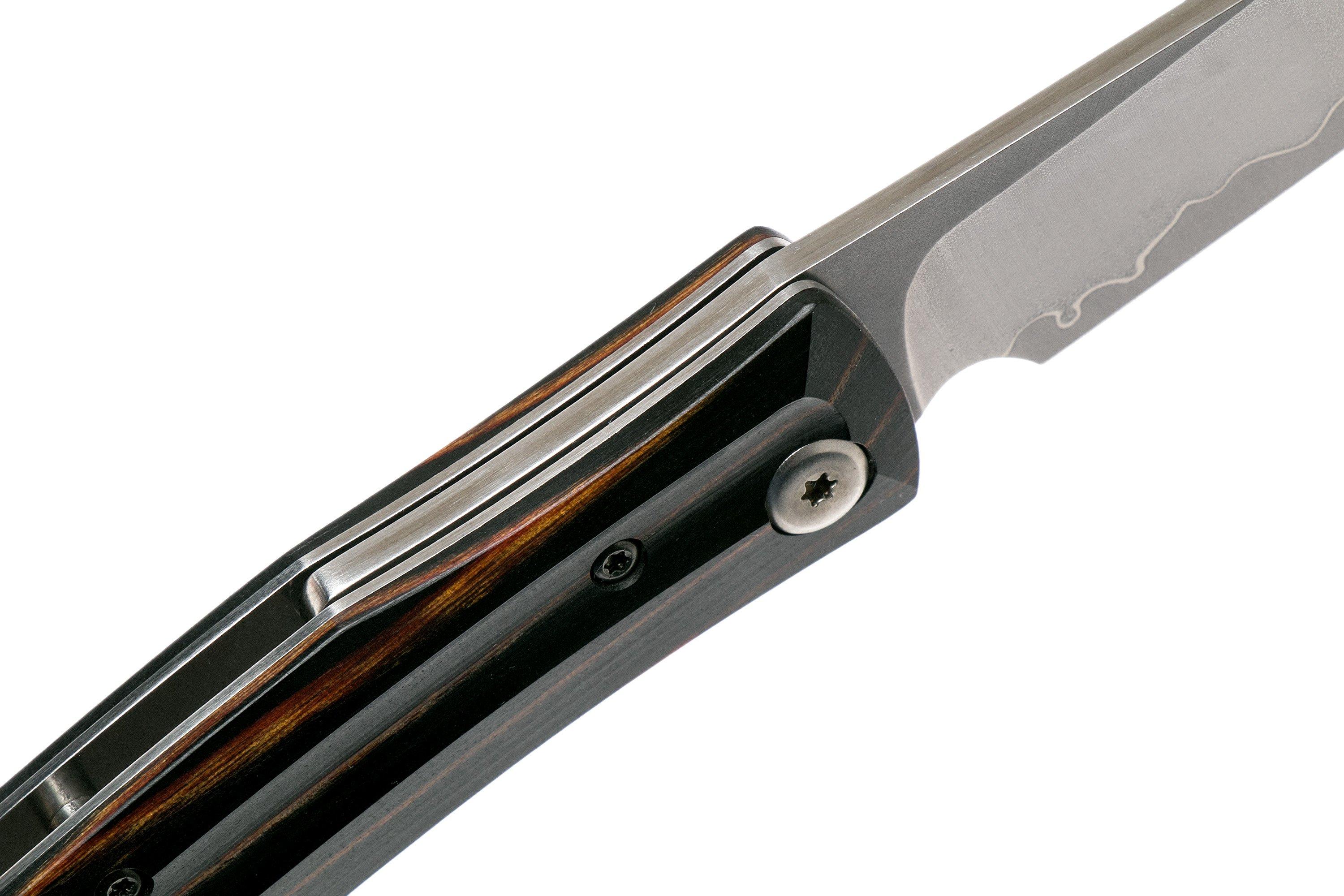 Mcusta MC-192C Friction Folder Black-Yellow Wood, faca de cavalheiro ...