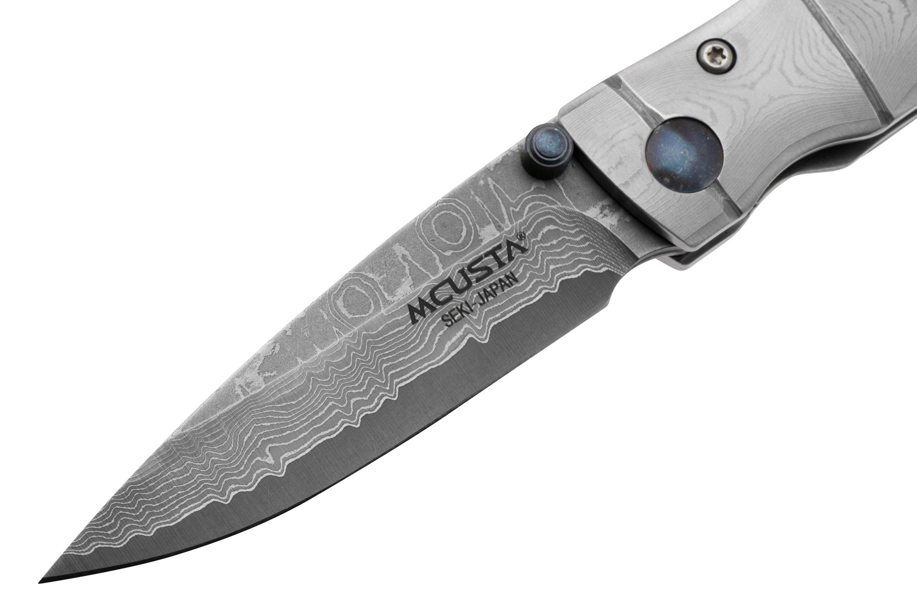 Mcusta MC-33D Shinra Take Folding knife, handle/blade: Damascus and Damascus | Advantageously ...