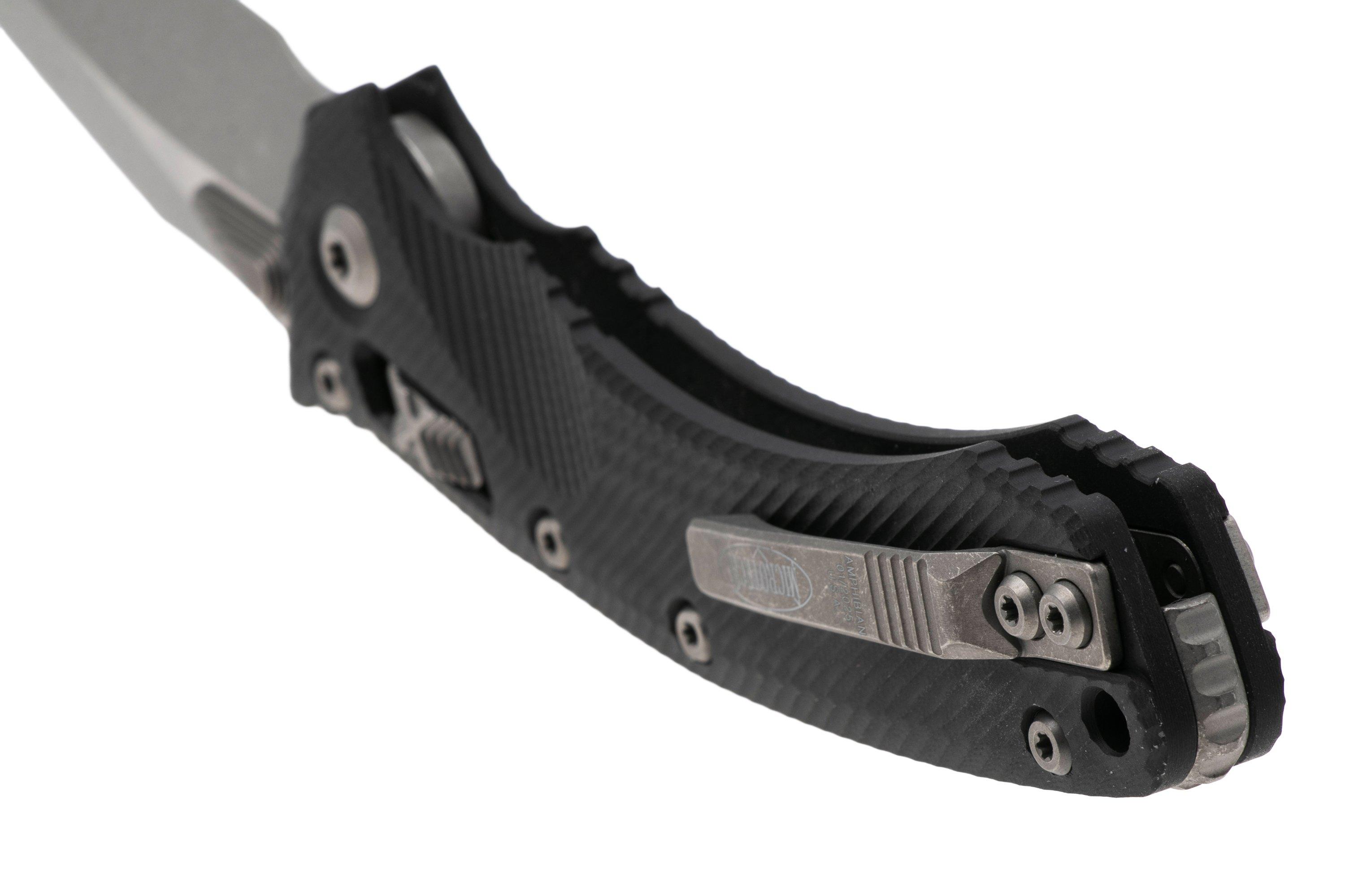 Microtech Amphibian 137RL-10APFLGTBK, Apocalyptic Stonewashed M390MK ...