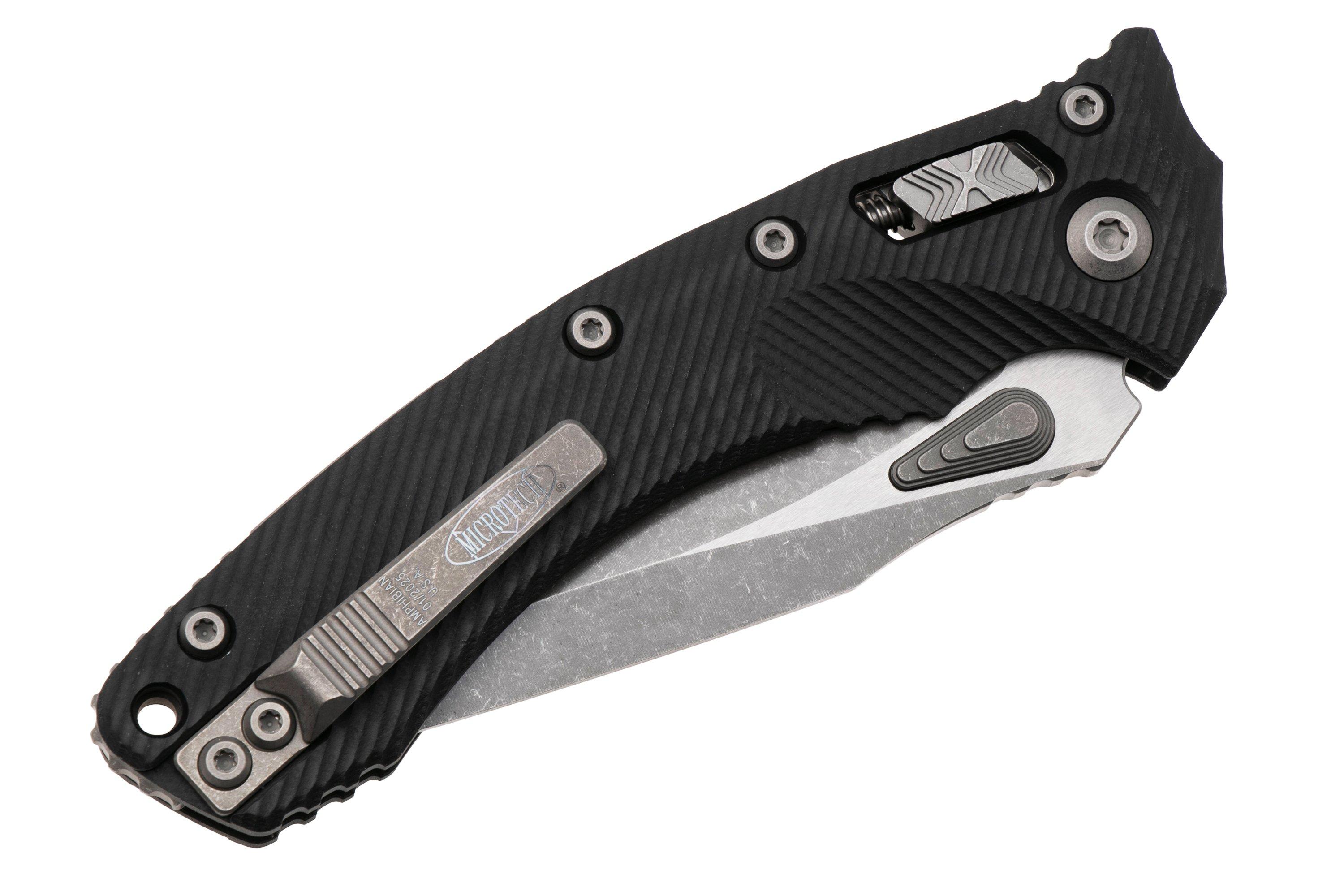 Microtech Amphibian 137RL-10APFLGTBK, Apocalyptic Stonewashed M390MK ...