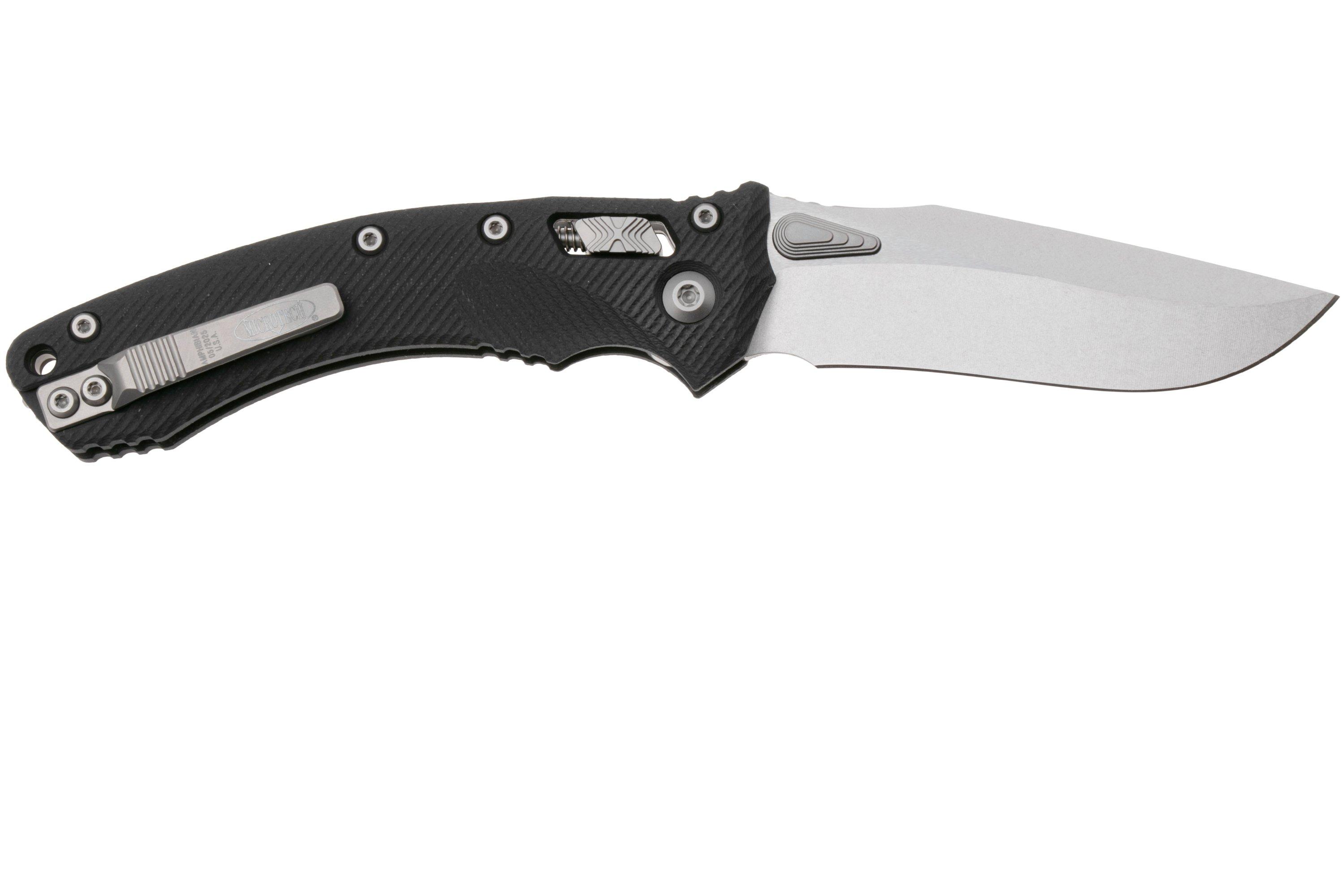 Microtech Amphibian 137RL-10FLGTBK, Stonewashed M390MK, Fluted Black G ...