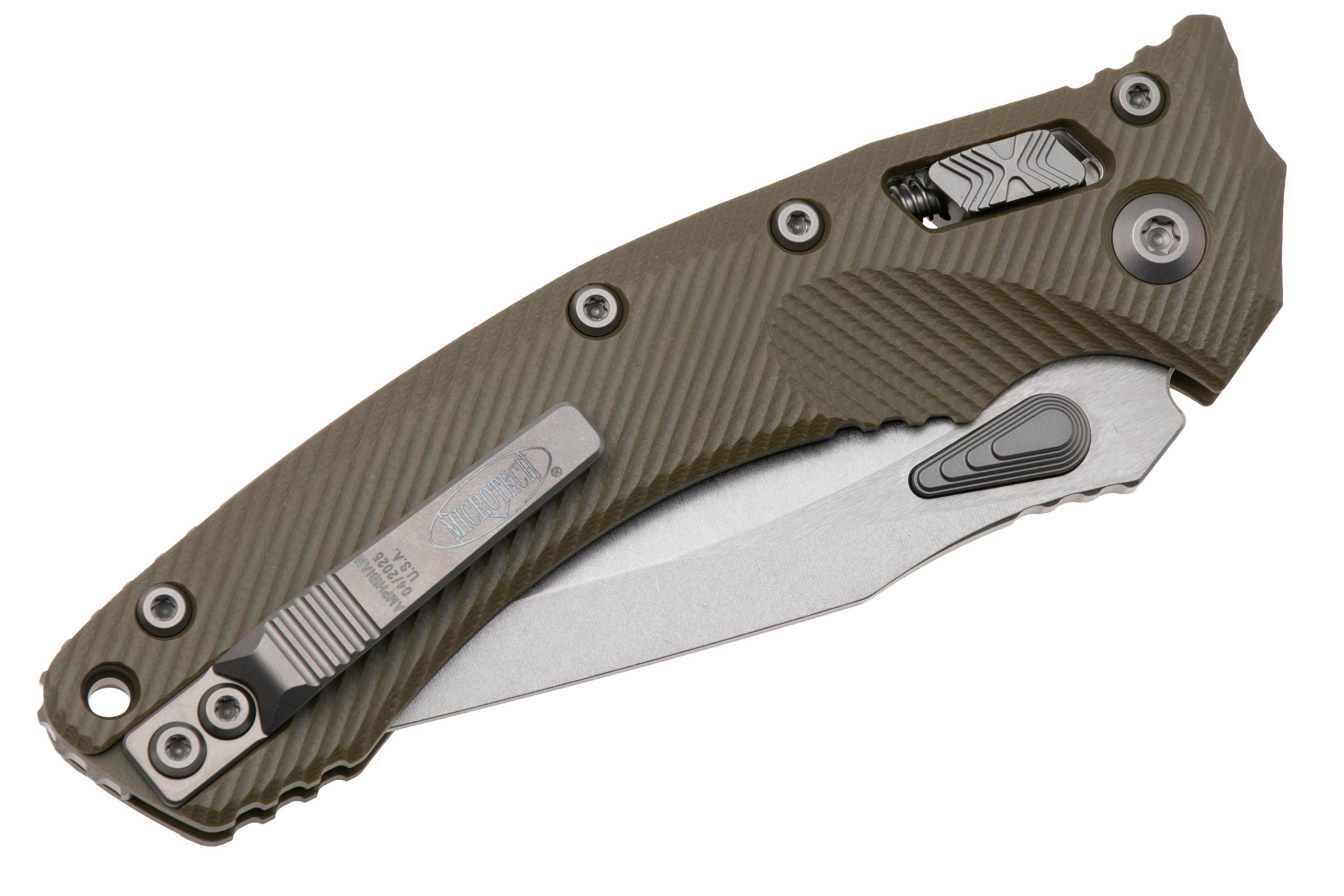 Microtech Amphibian 137RL-10FLGTOD, Stonewashed M390MK, Fluted Olive ...