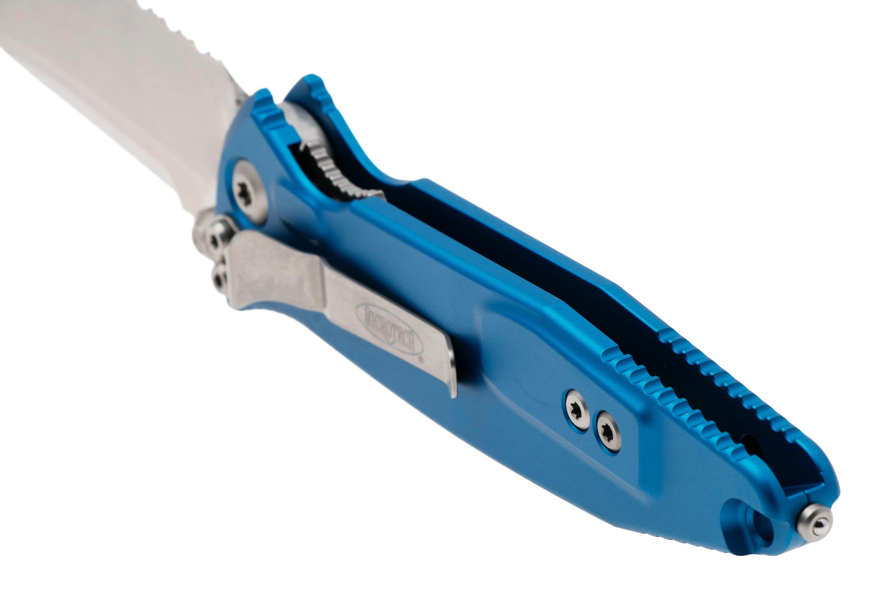 Microtech Socom Elite 160-11BL, Stonewashed M390 Clippoint, Blue ...