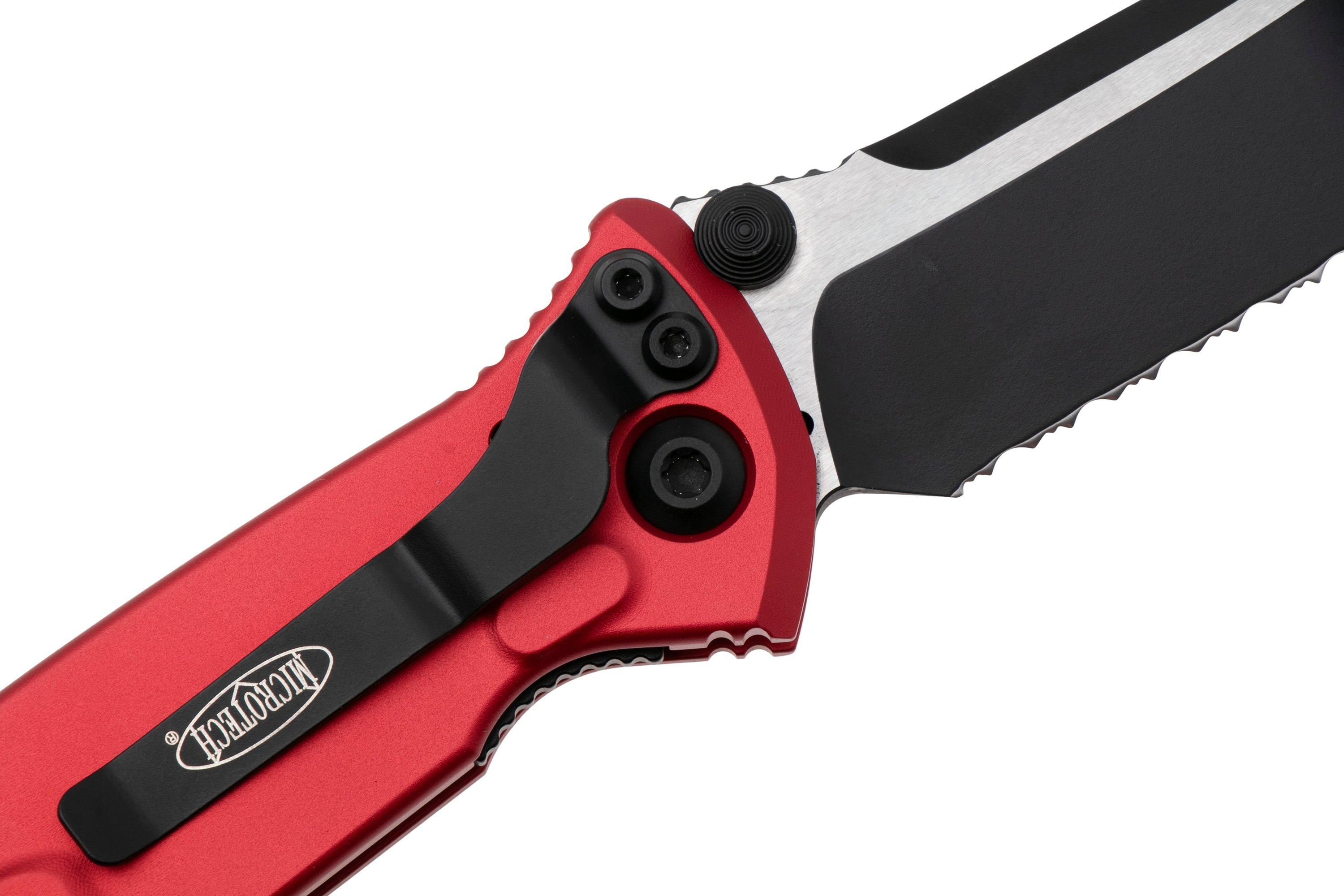 Microtech Socom Elite 160-2RD, Two Tone Black M390 Clippoint, Red ...