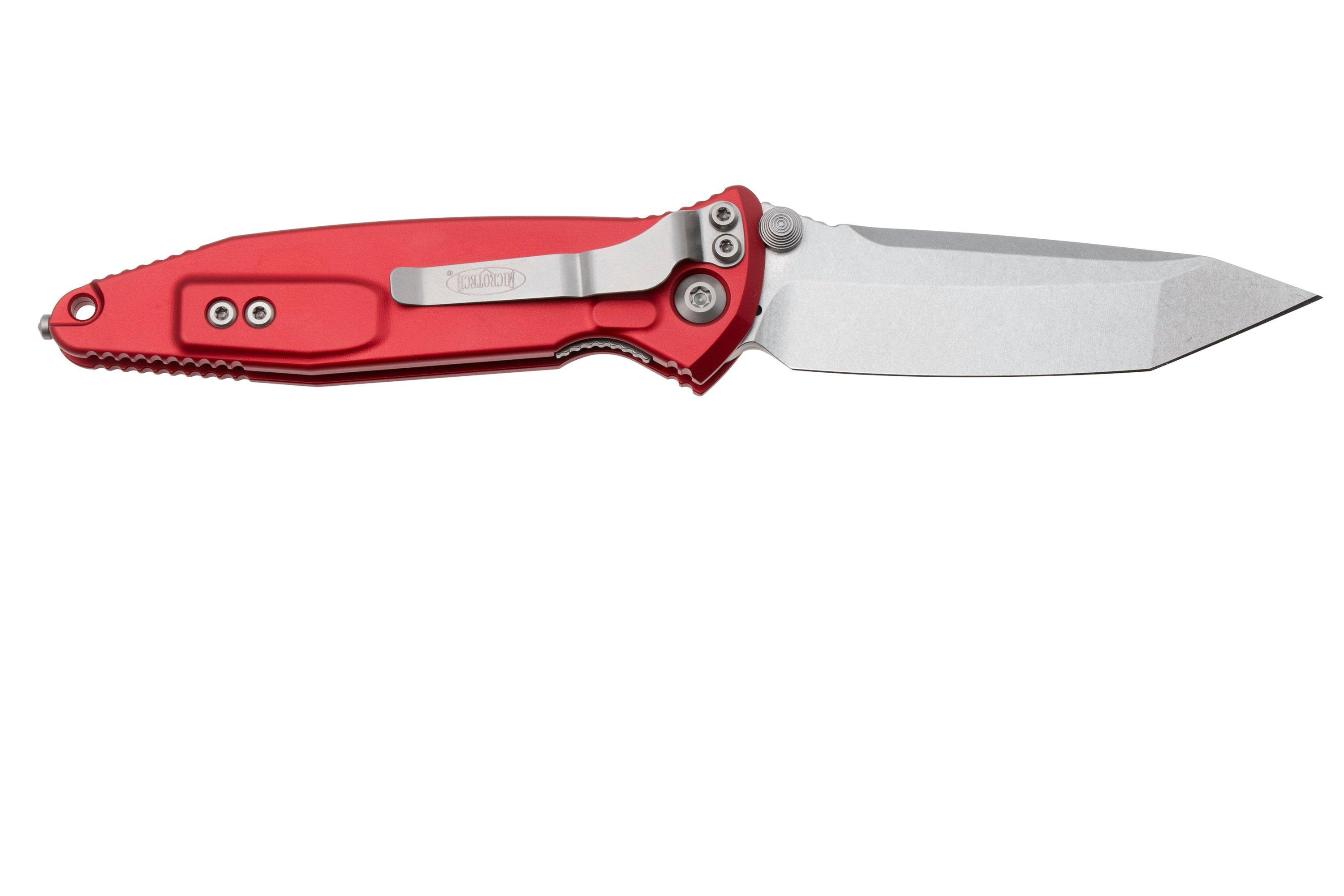 Microtech Socom Elite 161-10RD, Stonewashed M390 Tanto, Red Aluminum ...