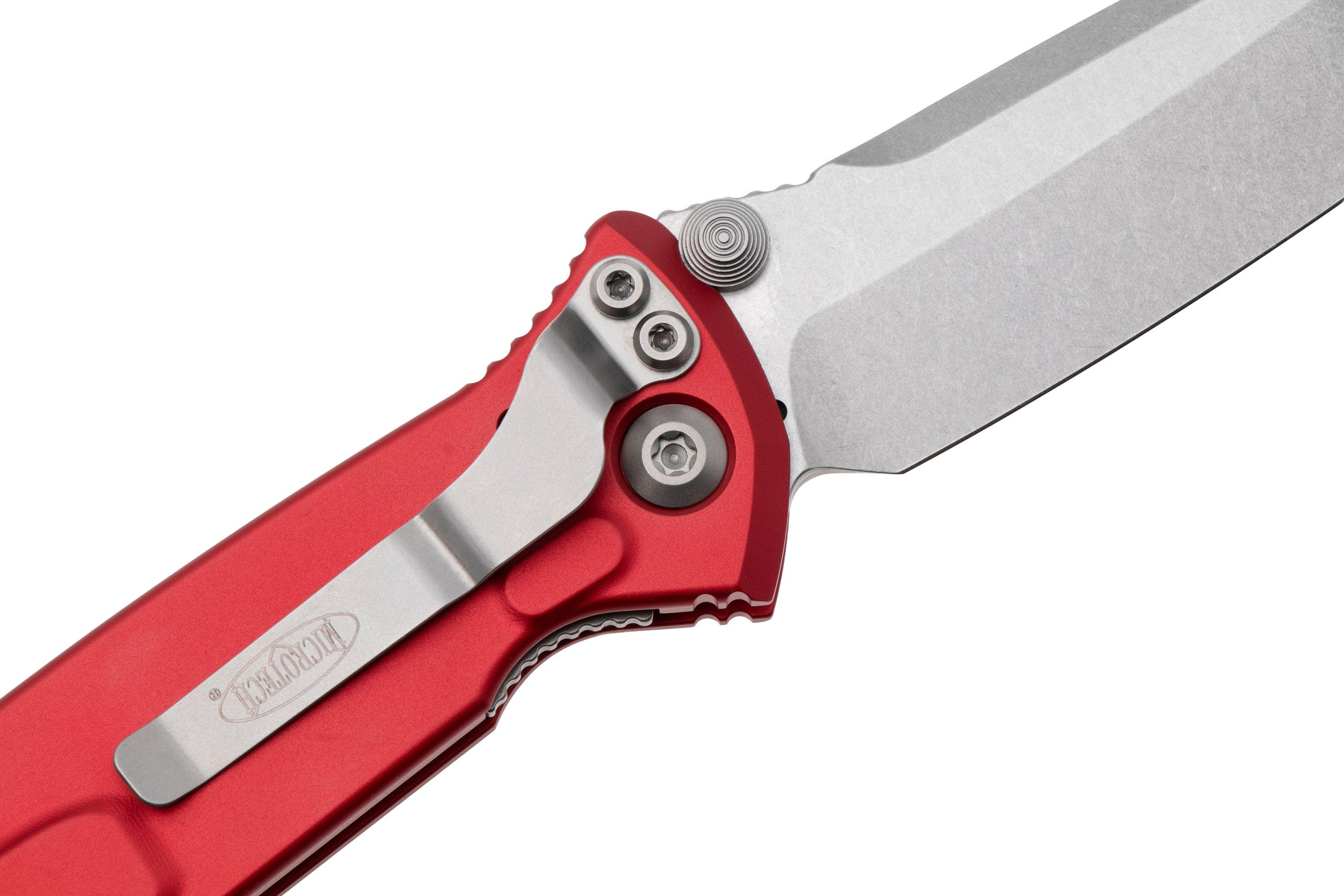 Microtech Socom Elite 161-10RD, Stonewashed M390 Tanto, Red Aluminum ...