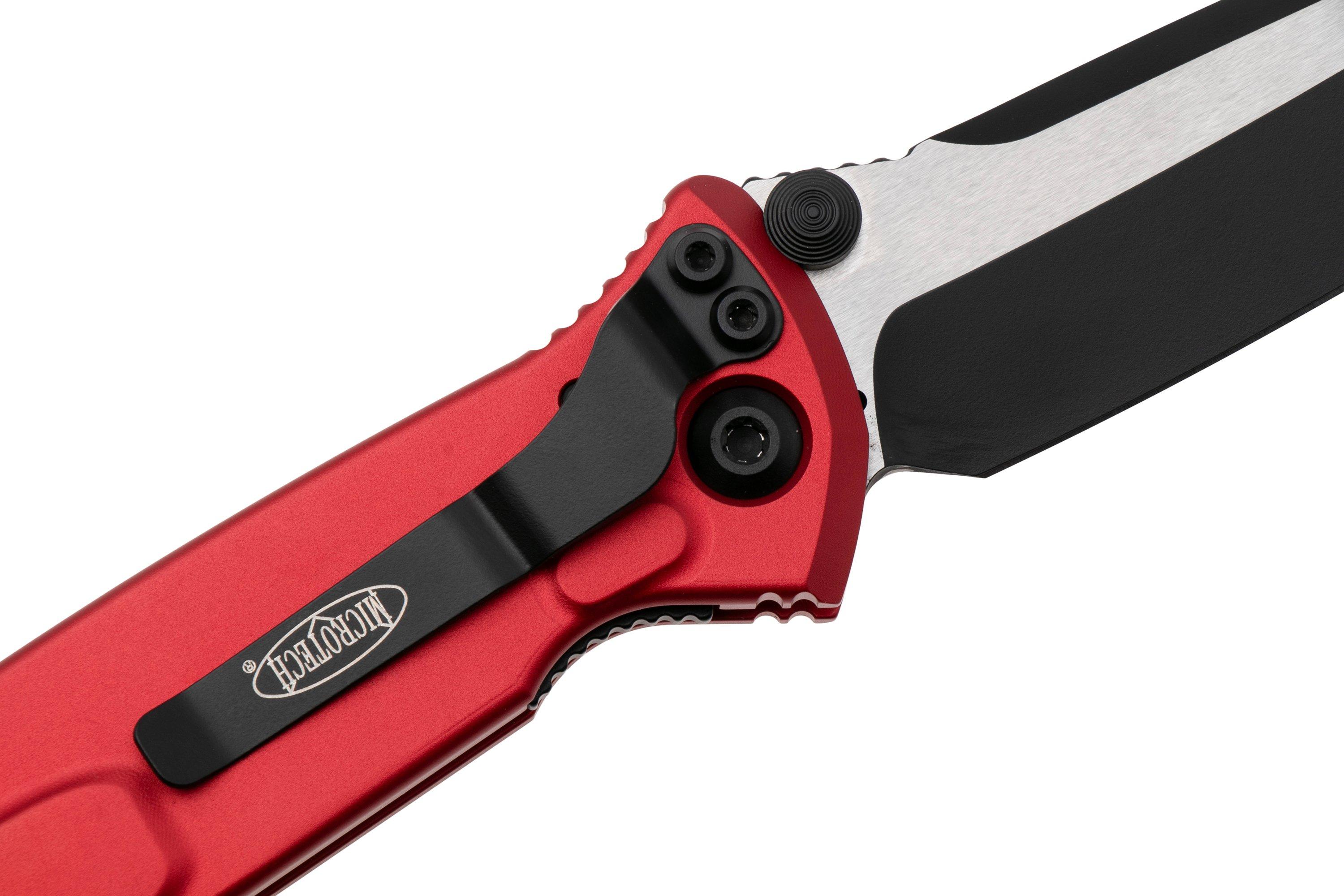 Microtech Socom Elite 161-1RD, Two Tone Black M390 Tanto, Red Aluminum ...