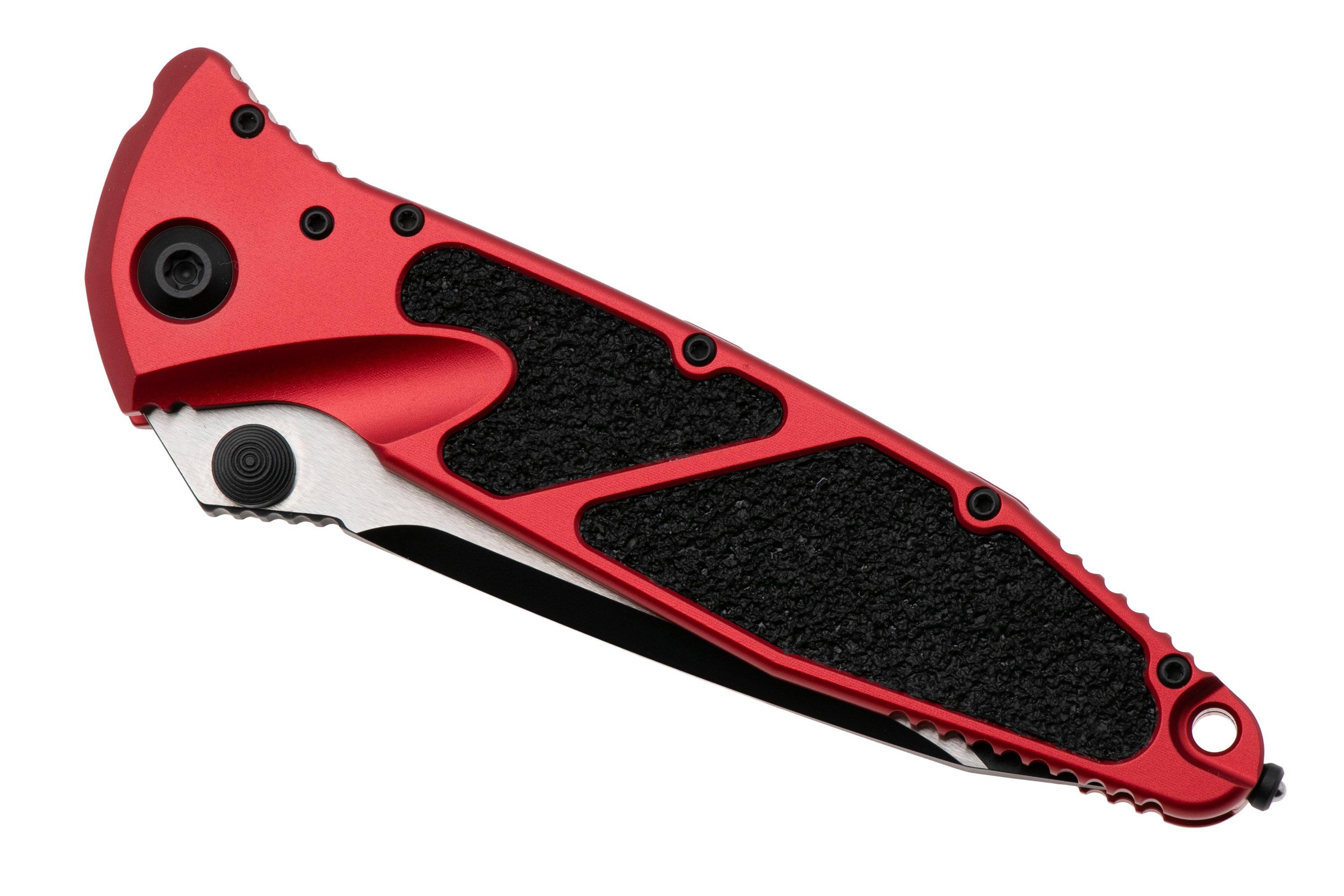 Microtech Socom Elite 161-1RD, Two Tone Black M390 Tanto, Red Aluminum ...