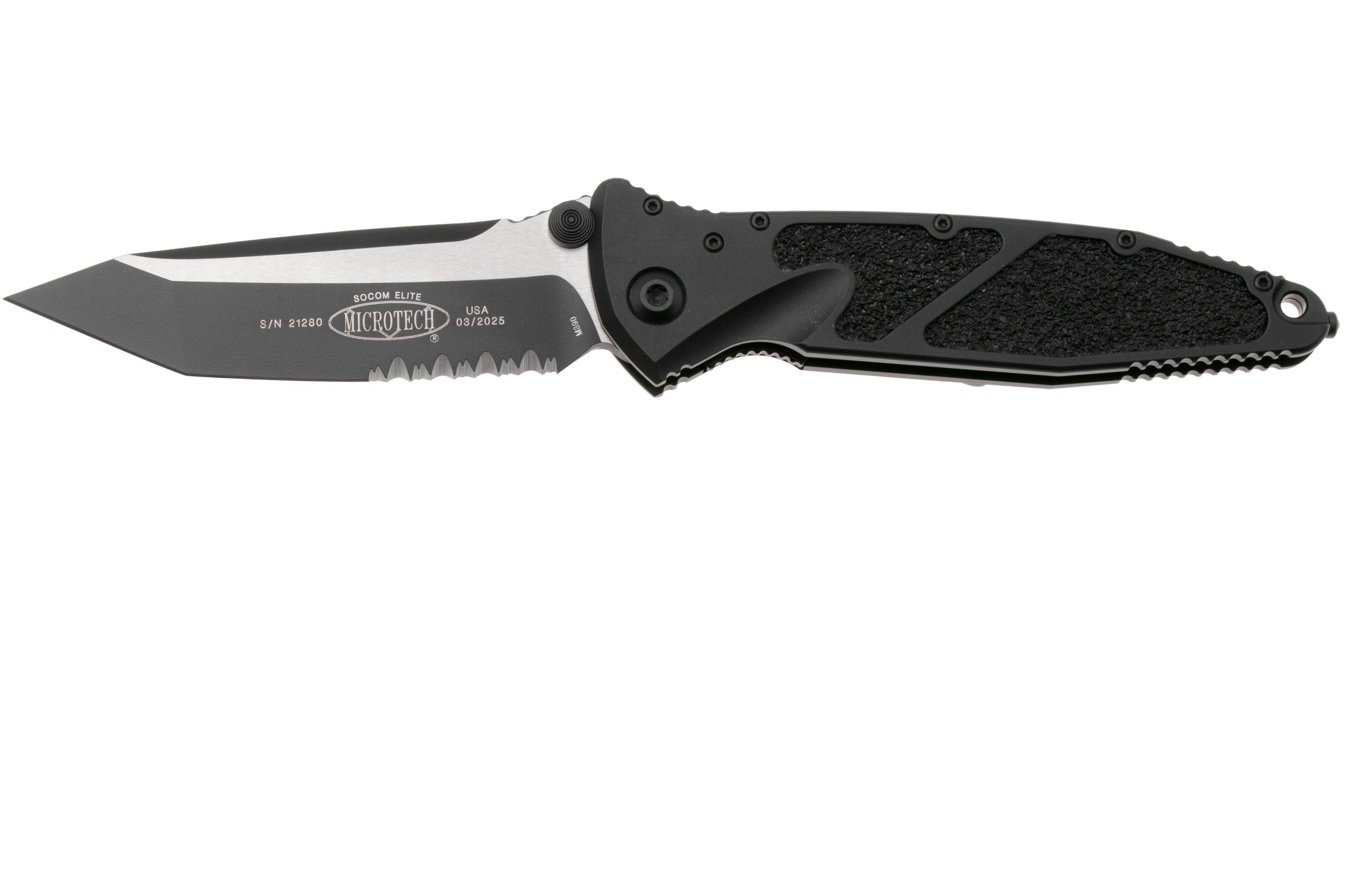 Microtech Socom Elite 161-2T, Two Tone M390 Tanto, Black Aluminum ...