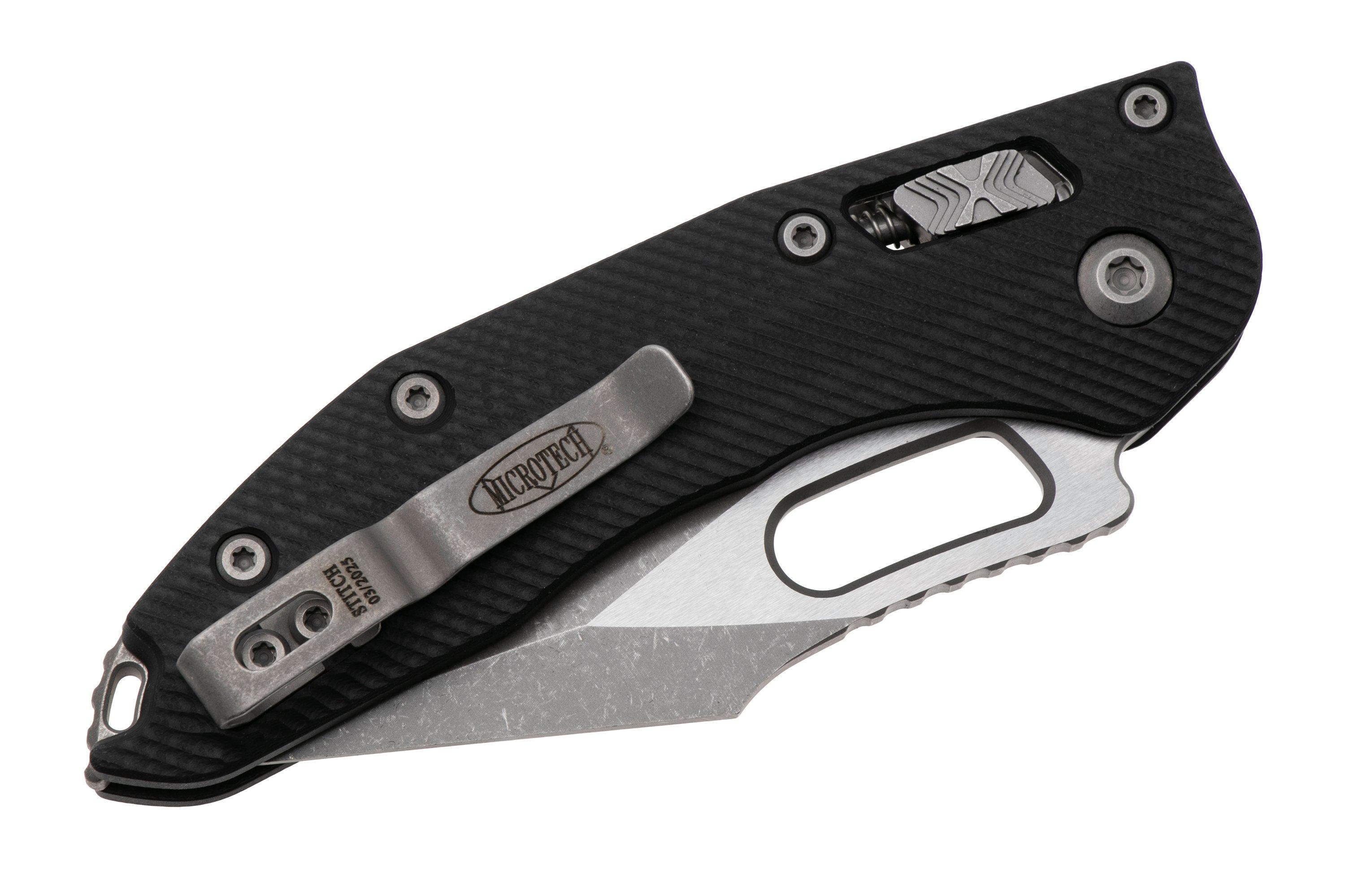Microtech Stitch 169RL-10APFLGTBK, Apocalyptic Stonewashed M390MK ...