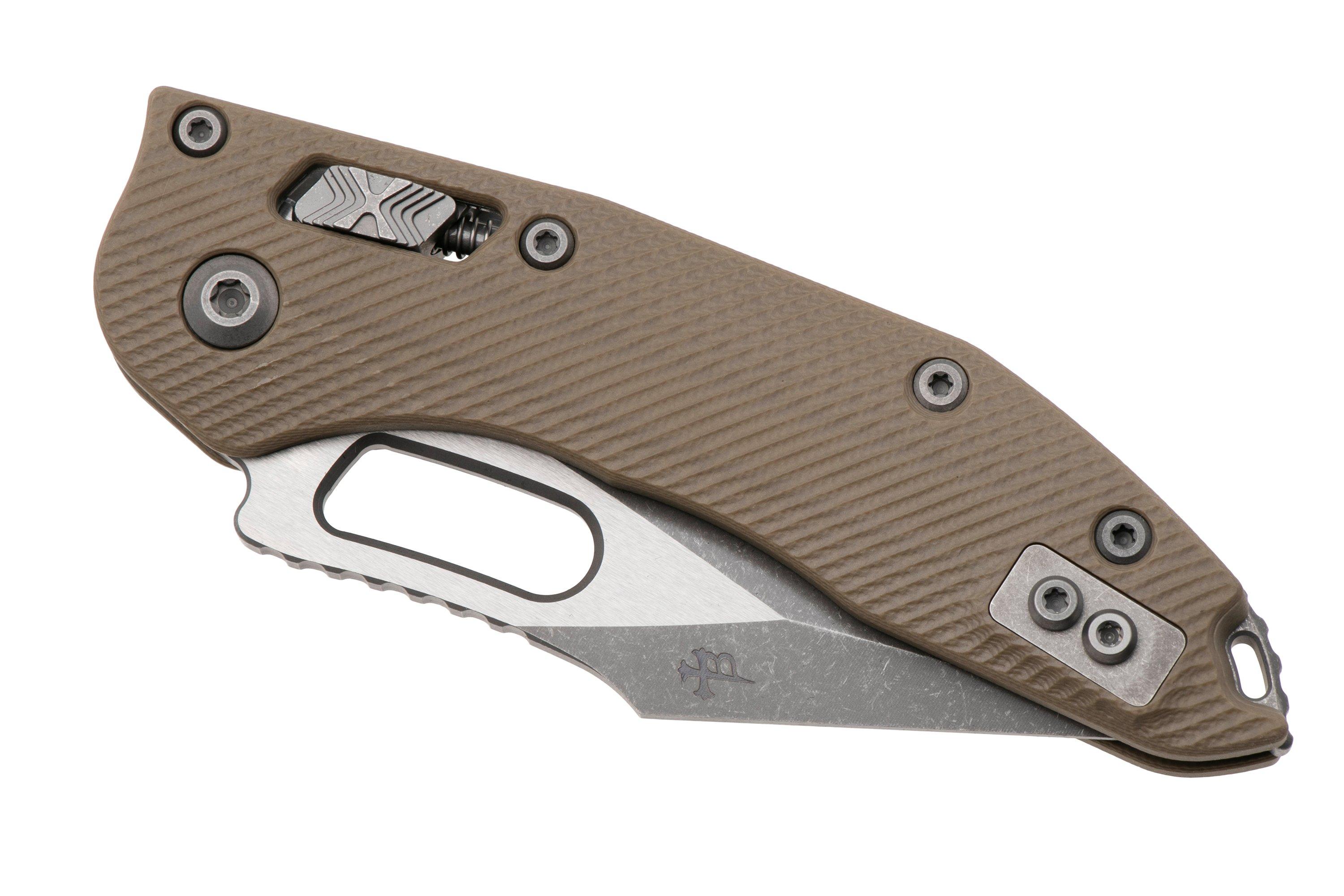 Microtech Stitch 169RL-10APFLGTTA, Apocalyptic Stonewashed M390MK, Fluted Tan G-10 Taschenmesser ...