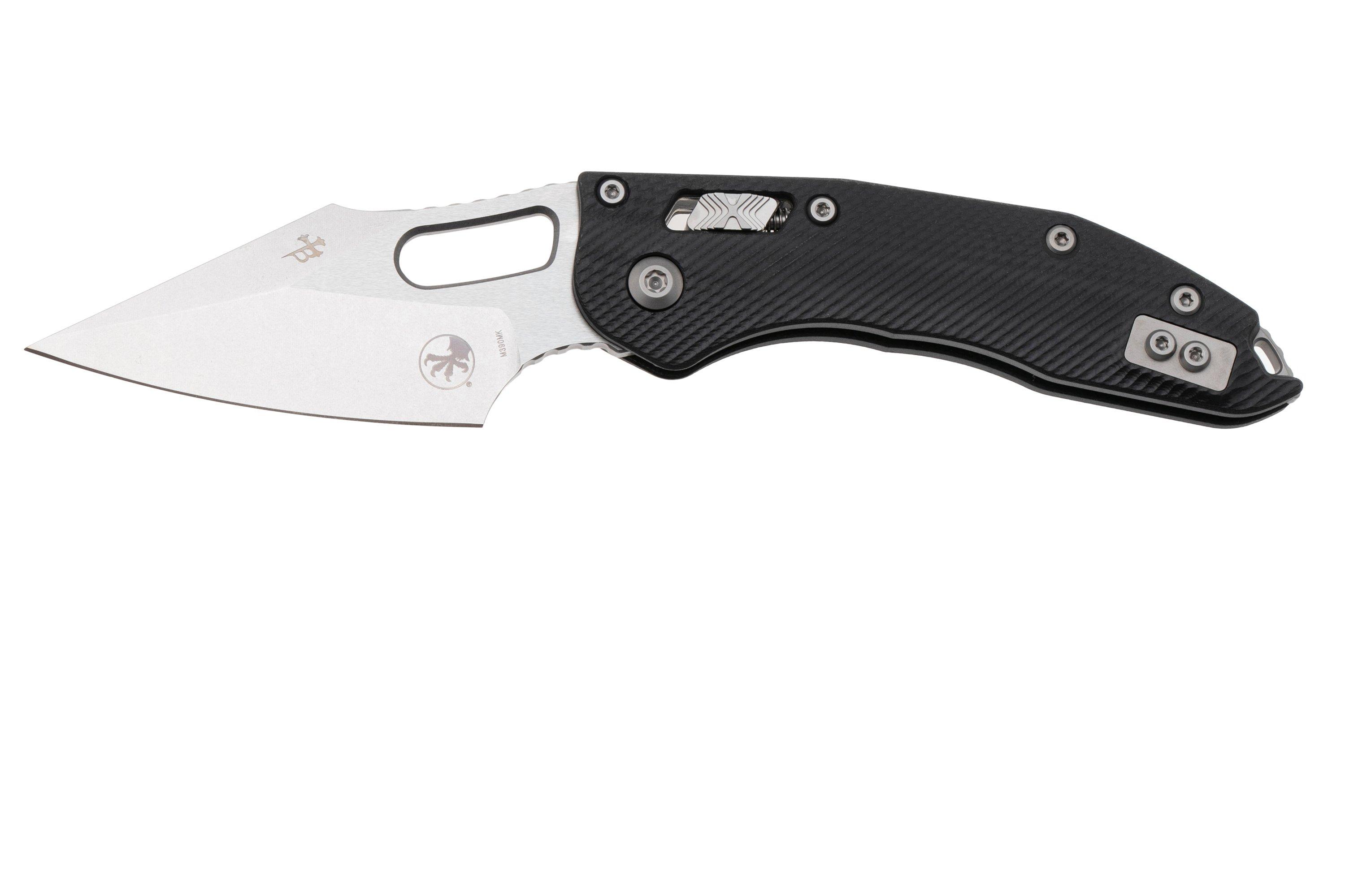 Microtech Stitch 169RL-10FLGTBK, Stonewashed M390MK, Fluted Black G10 ...