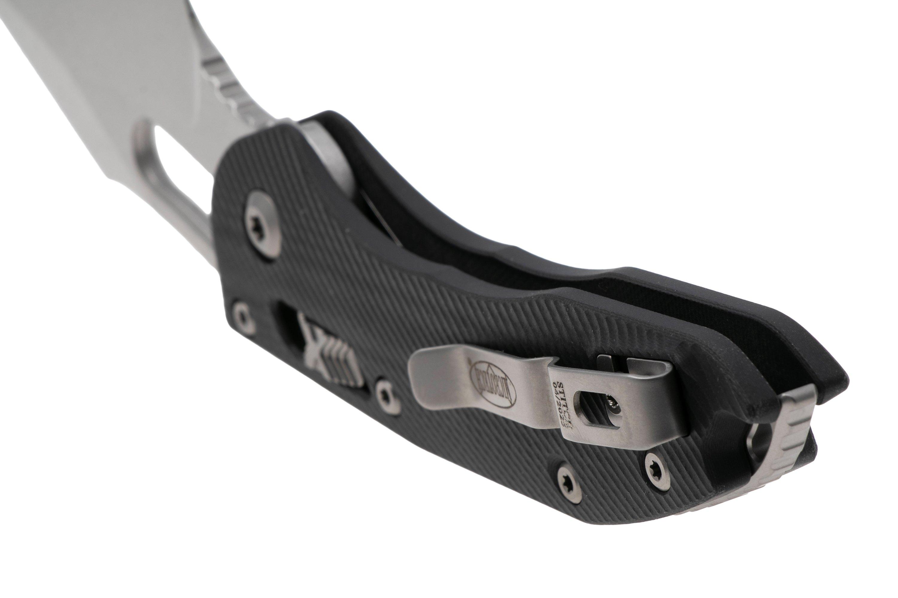 Microtech Stitch 169RL-10FLGTBK, Stonewashed M390MK, Fluted Black G10 ...