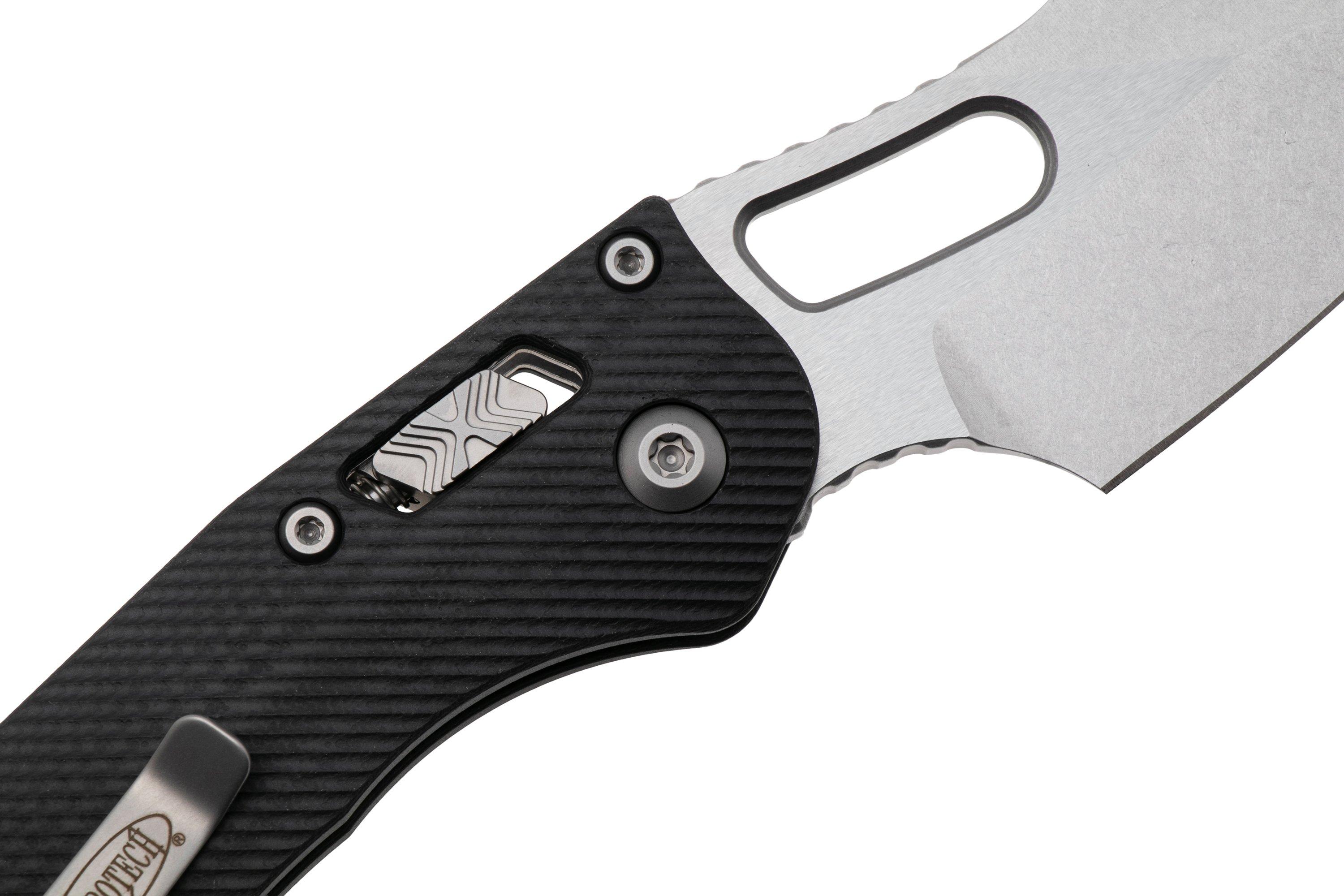 Microtech Stitch 169RL-10FLGTBK, Stonewashed M390MK, Fluted Black G10 ...