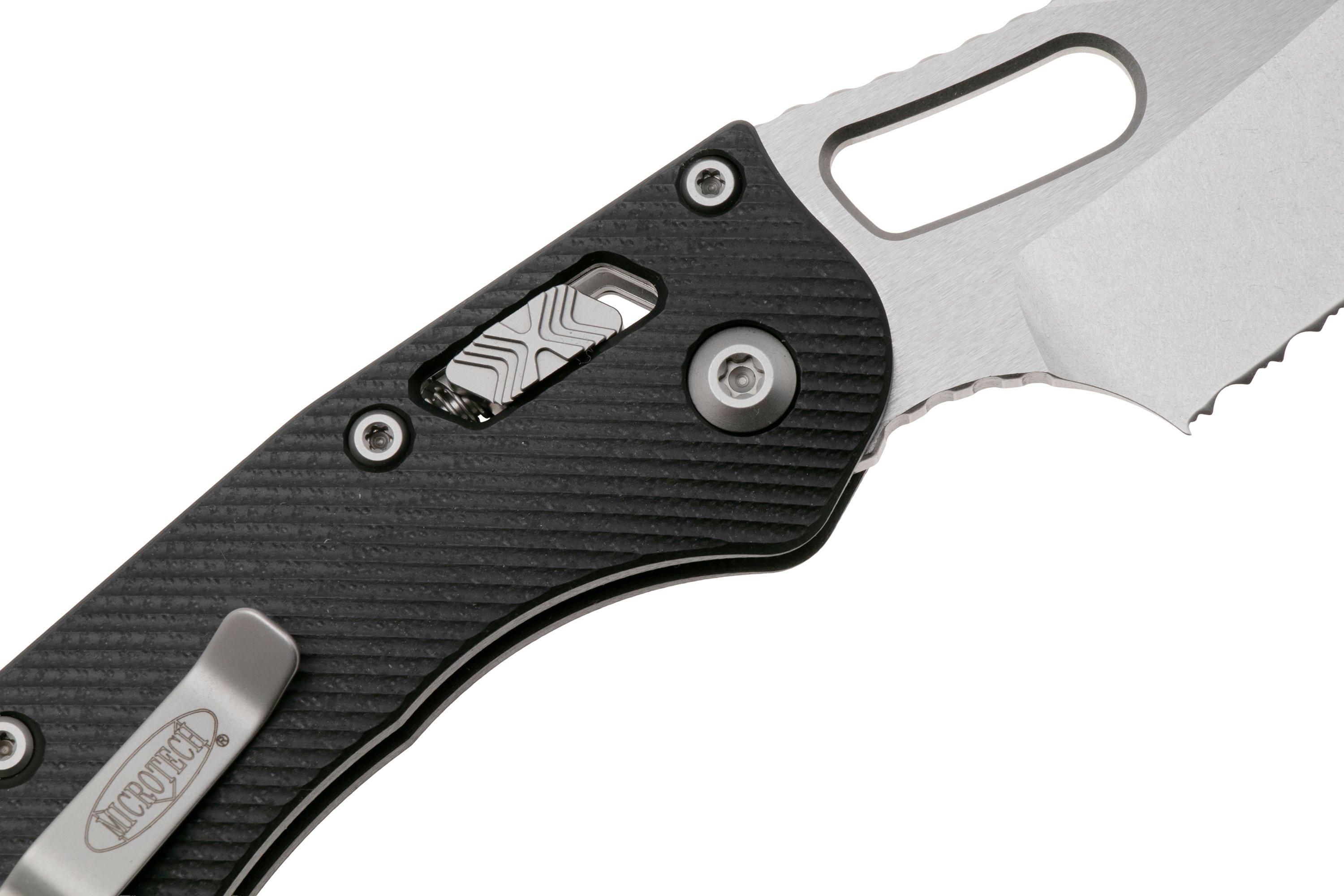 Microtech Stitch 169RL-11FLGTBK, Stonewashed M390MK, Fluted Black G10 ...