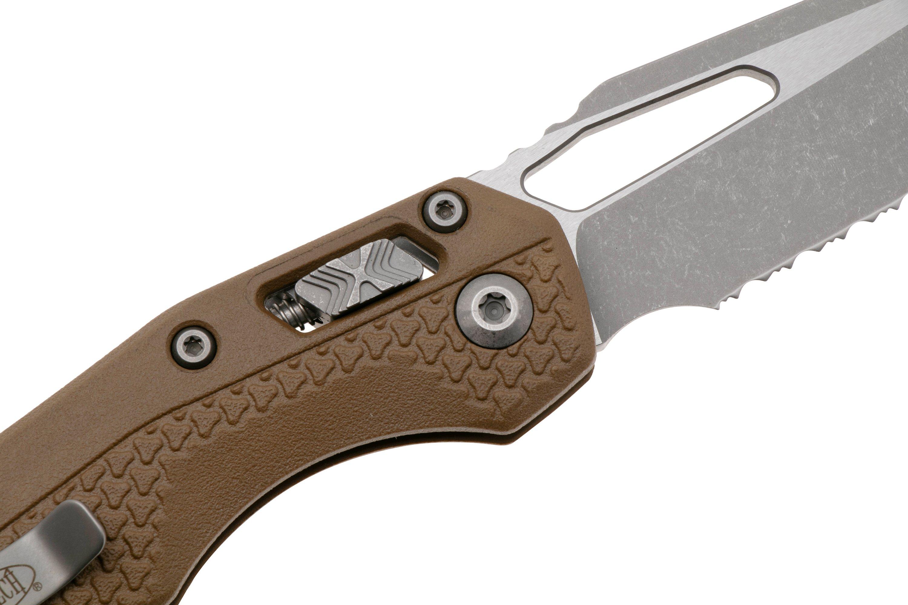 Microtech MSI Standard Issue 210T-11APPMDE, Apocalyptic Stonewashed M390MK, Tan Tri-Grip Polymer ...