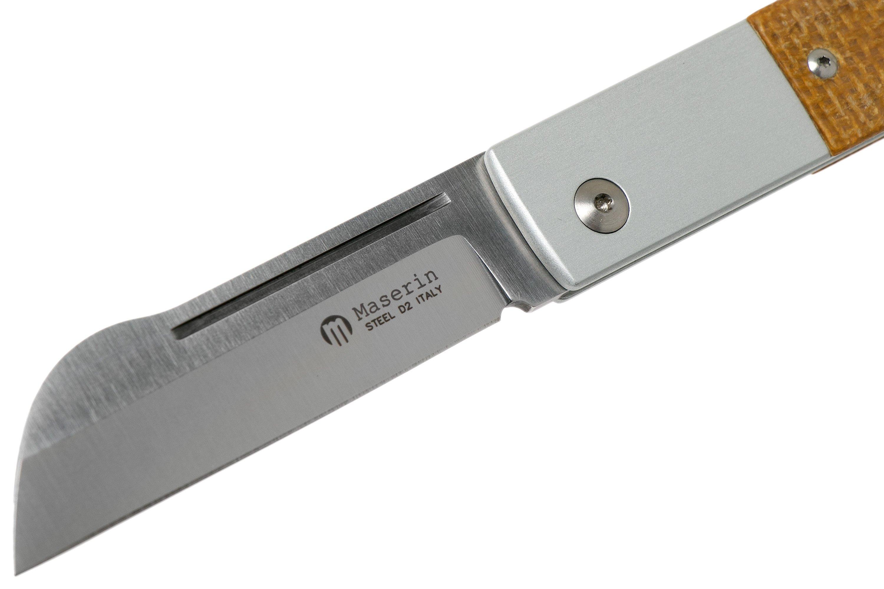 Maserin In-Estro Brown Micarta 165/MCM coltello da tasca slipjoint ...