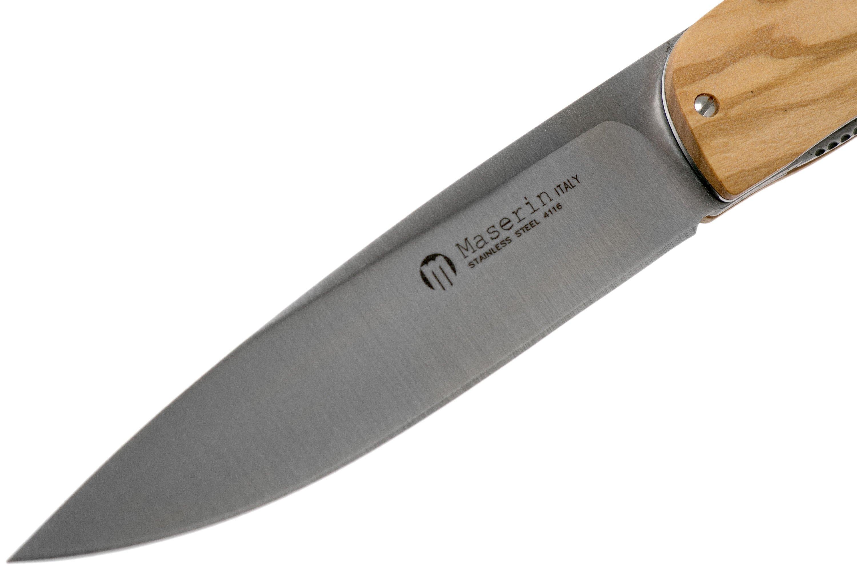 Maserin Gourmet Olive wood pocket knife, 380/OL | Advantageously ...