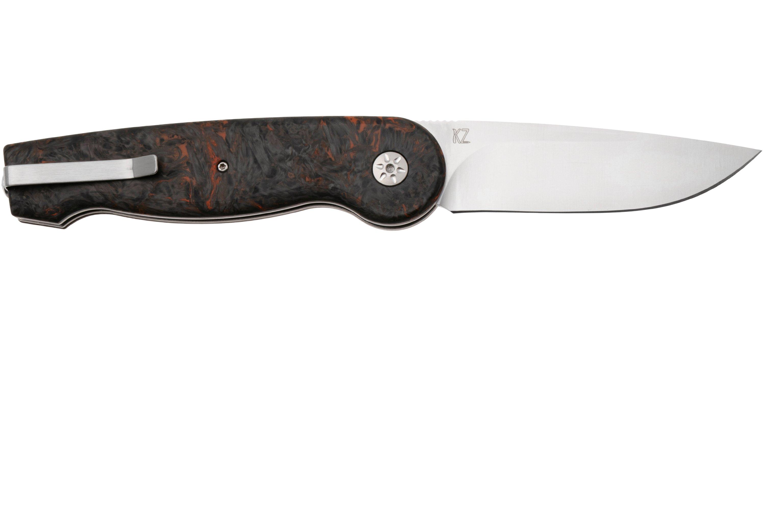 Maserin Summit 490/FCA Satin MagnaCut, Black Orange FatCarbon, pocket ...