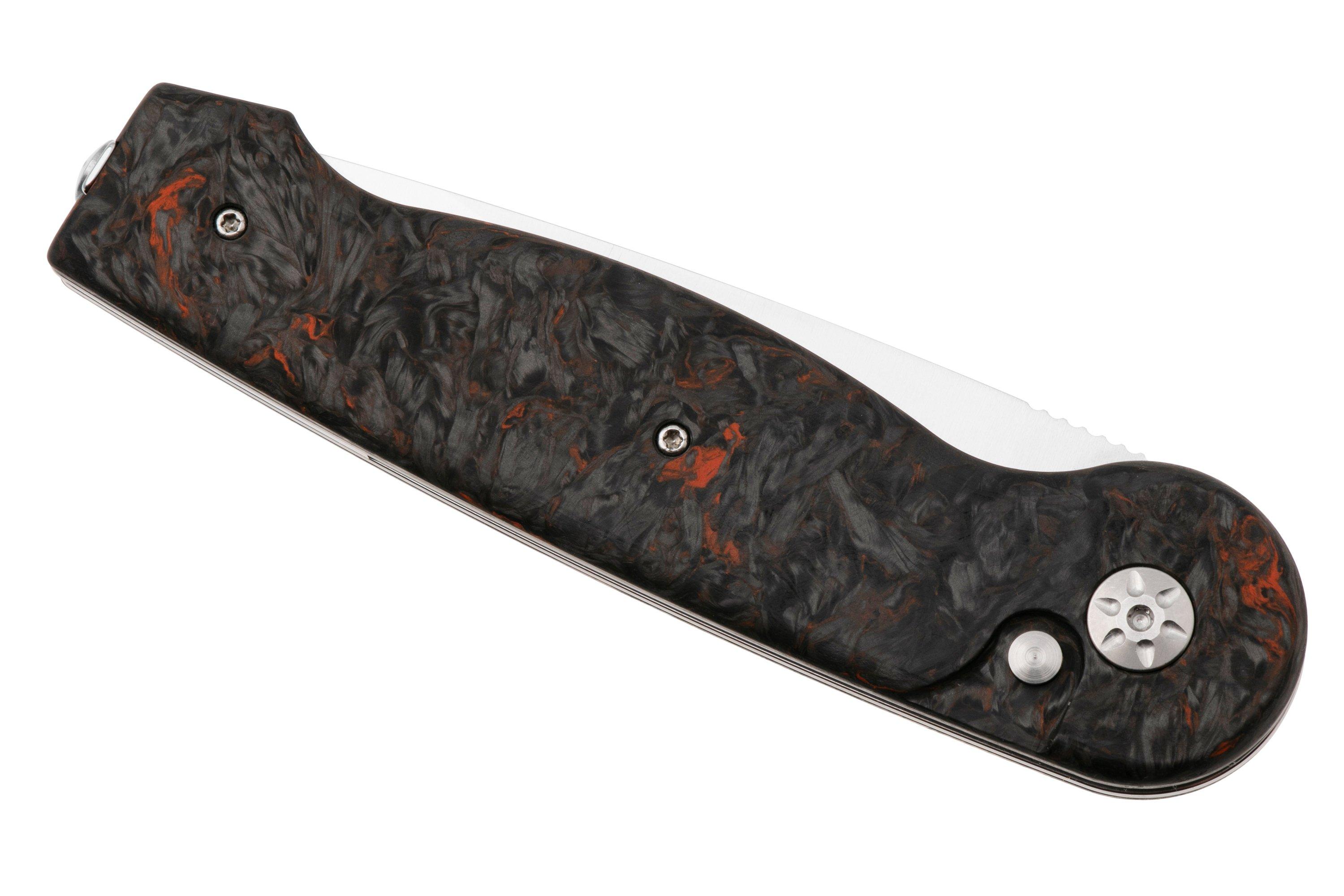 Maserin Summit 490/FCA Satin MagnaCut, Black Orange FatCarbon, pocket ...