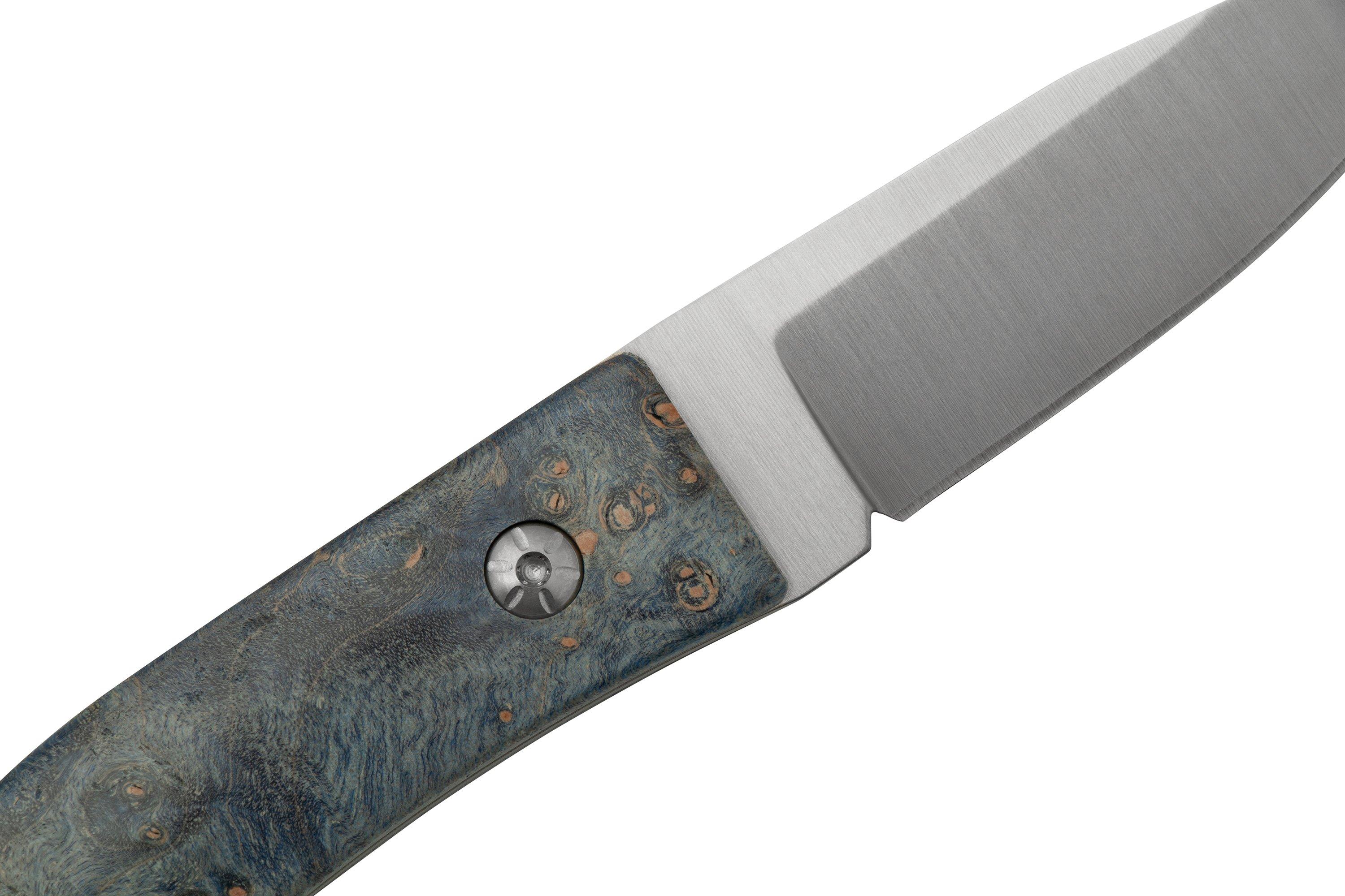 Maserin AM22, 923-RB Blue Poplar Burl, feststehendes Messer, Atillio ...