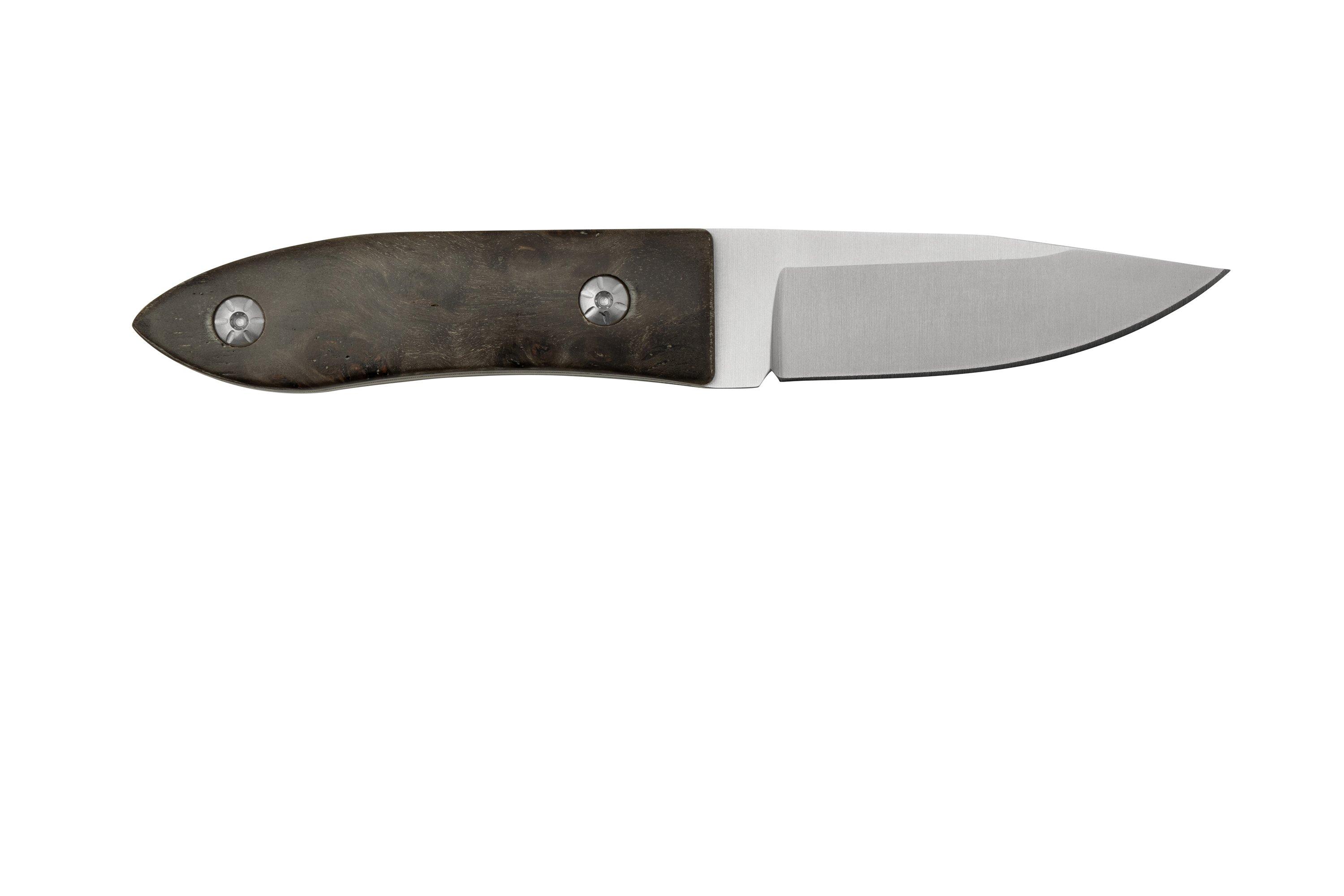 Maserin AM22, 923-RN Black Poplar Burl, fixed knife, Atillio Morotti ...