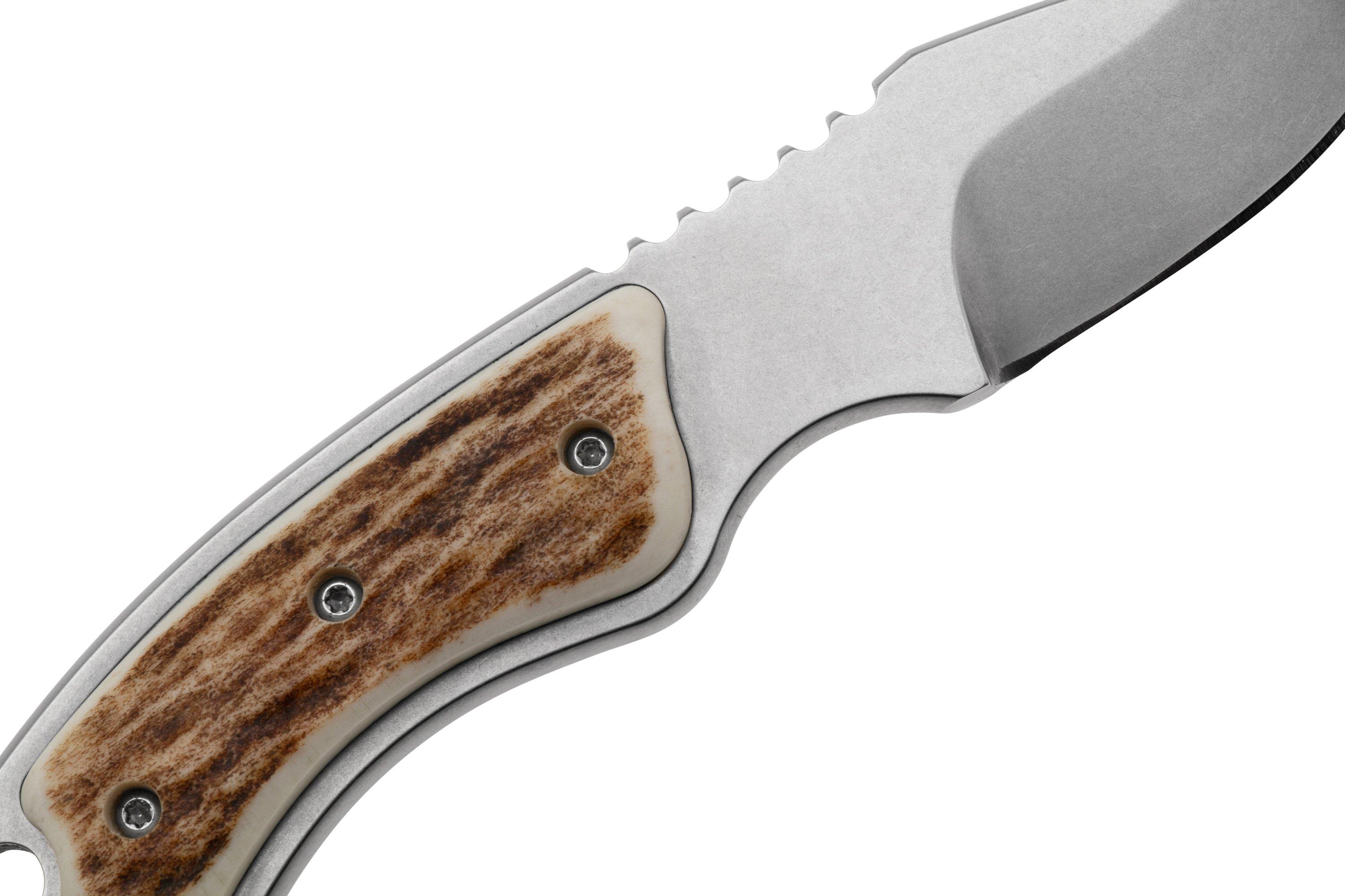 Maserin Mini Trapper 924-CV-1 Stonewashed Elmax, Stag Horn, Leather ...