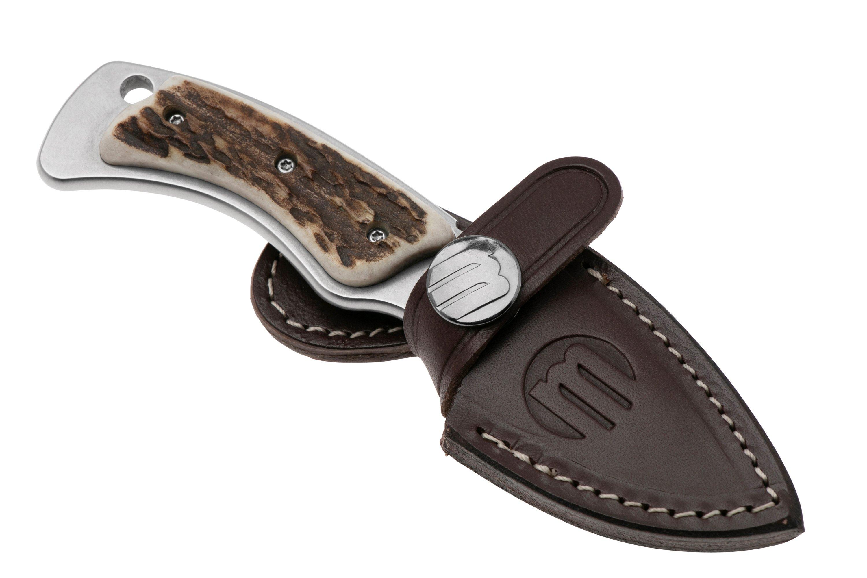 Maserin Mini Trapper 924-CV-2 Stonewashed Elmax, Stag Horn, Leather ...