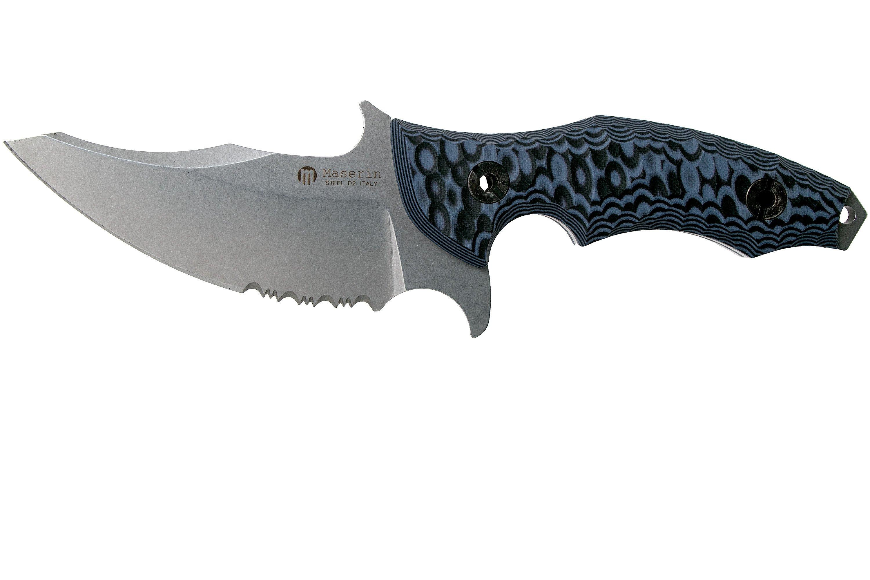 Maserin Badger 940-G10G Grey G10 feststehendes Messer, Alessandro Zanin ...