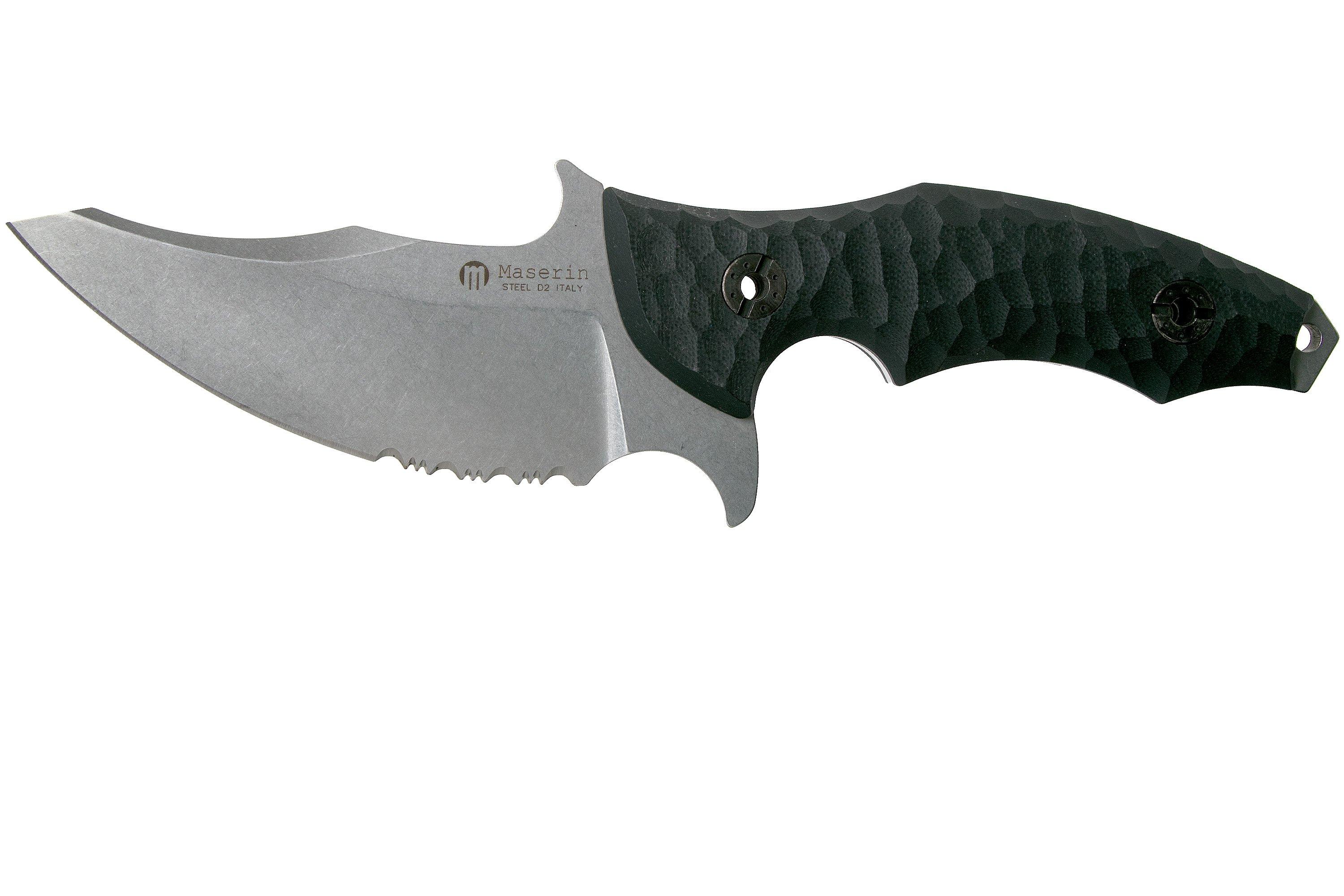 Maserin Badger 940-G10N Black G10 vaststaand mes, Alessandro Zanin ...