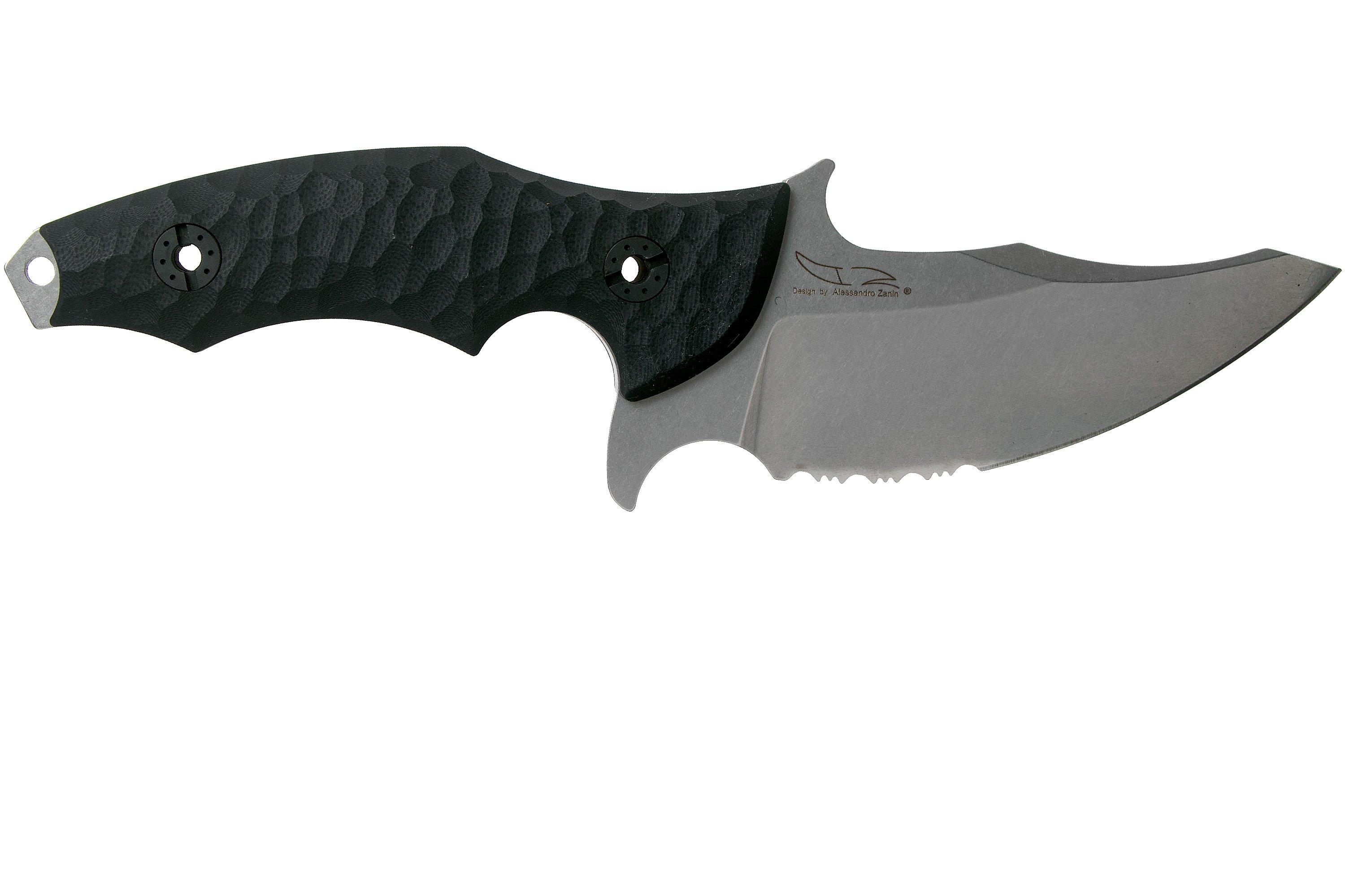 Maserin Badger 940-G10N Black G10 vaststaand mes, Alessandro Zanin ...