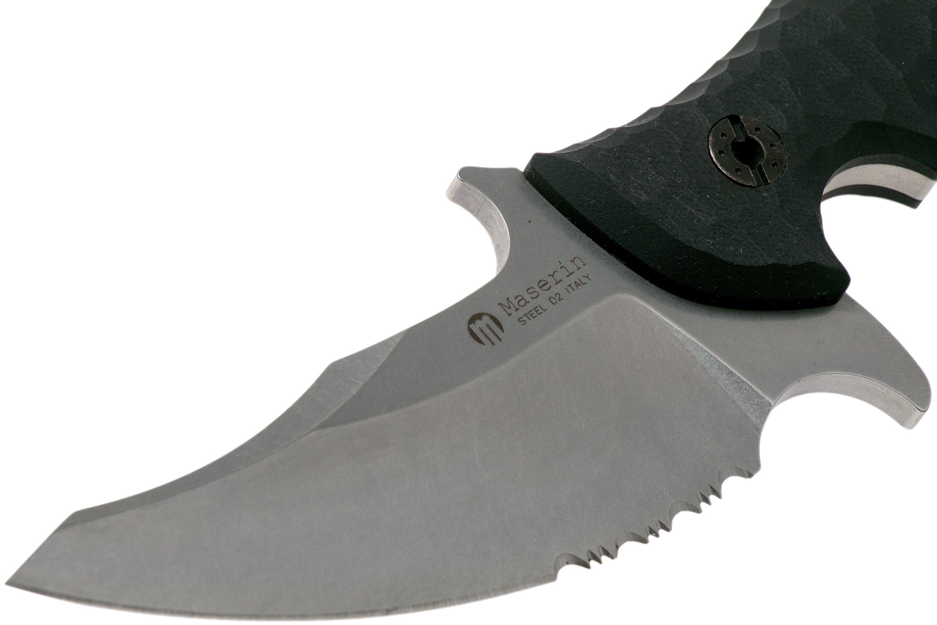 Maserin Badger 940-G10N Black G10 vaststaand mes, Alessandro Zanin ...