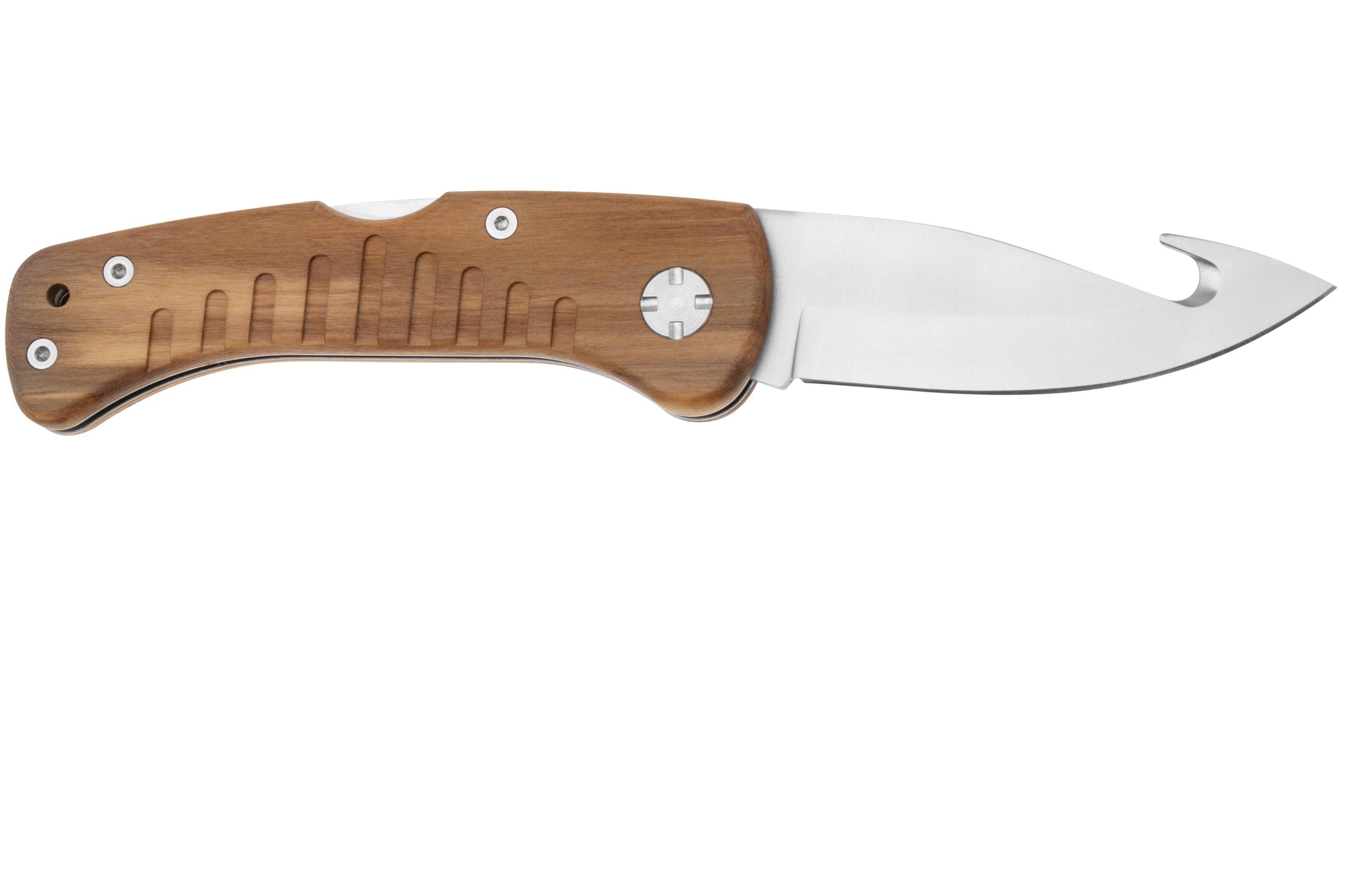 Maserin 763 Skinner Olive Wood, Gut Hook, hunting pocket knife ...