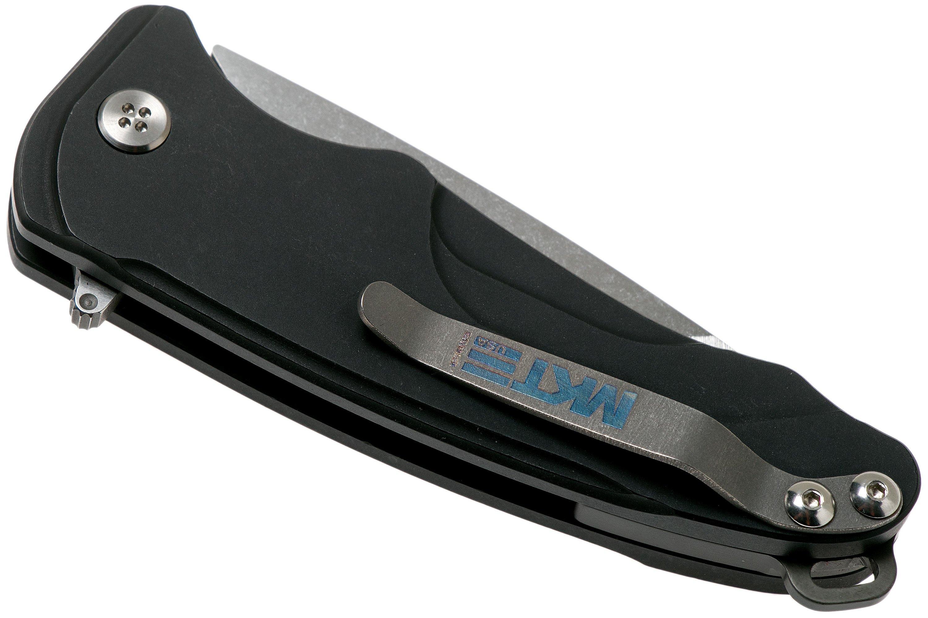 Medford Smooth Criminal S35VN Tumbled, Black Aluminium pocket knife ...