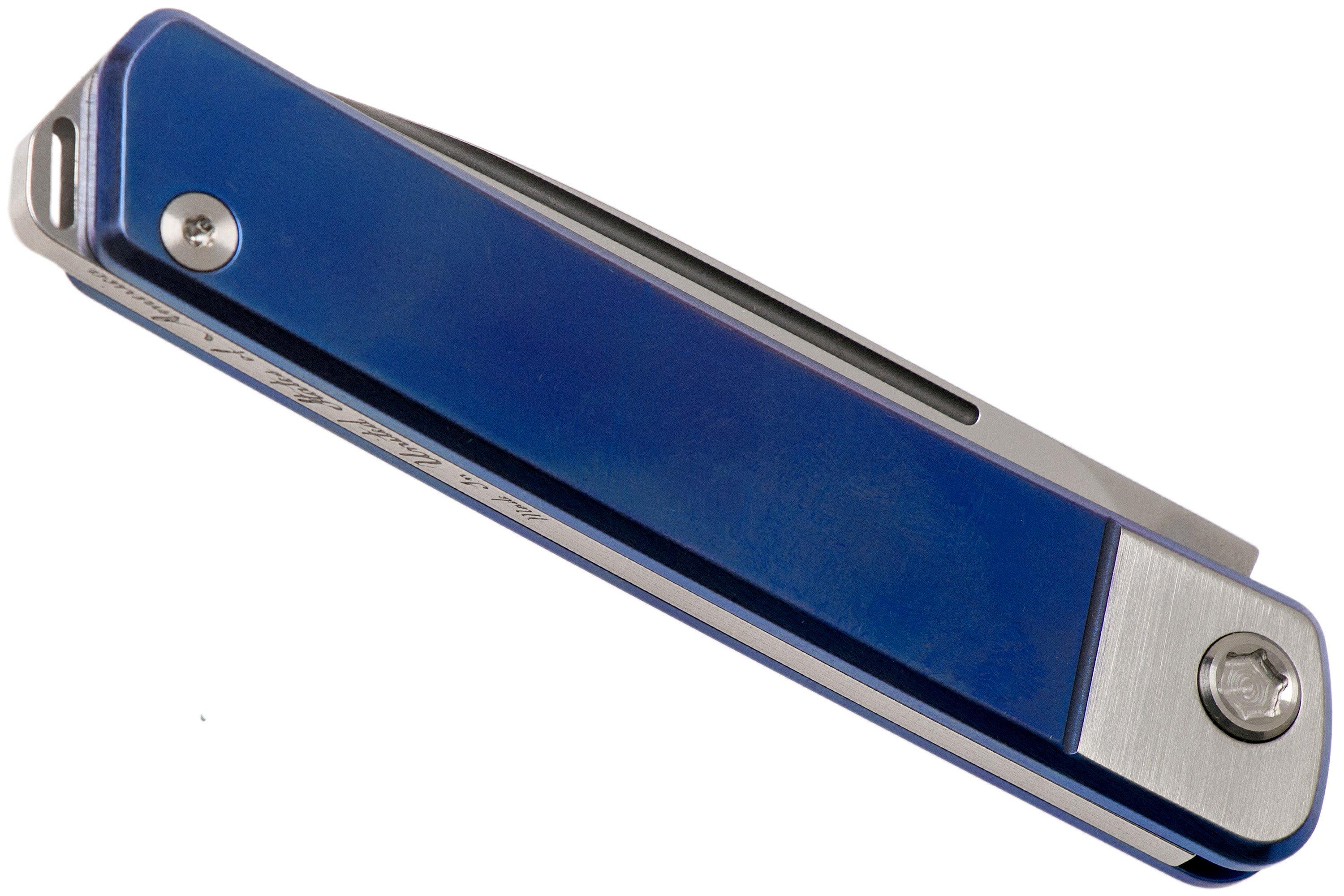 Medford Gentleman Jack S35VN, Tumbled Klinge, Griff blau, Brushed ...