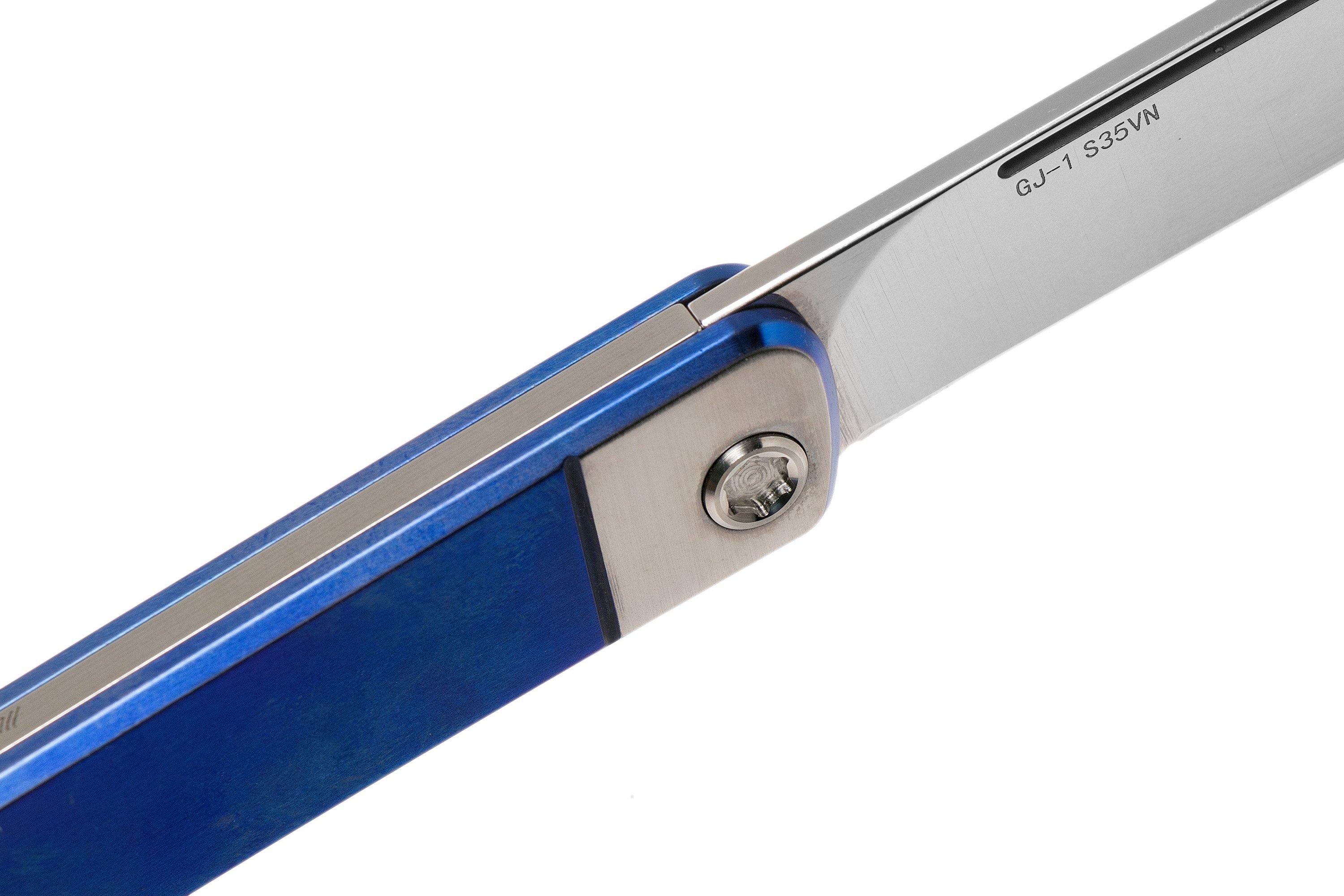 Medford Gentleman Jack S35VN, Tumbled Klinge, Griff blau, Brushed ...