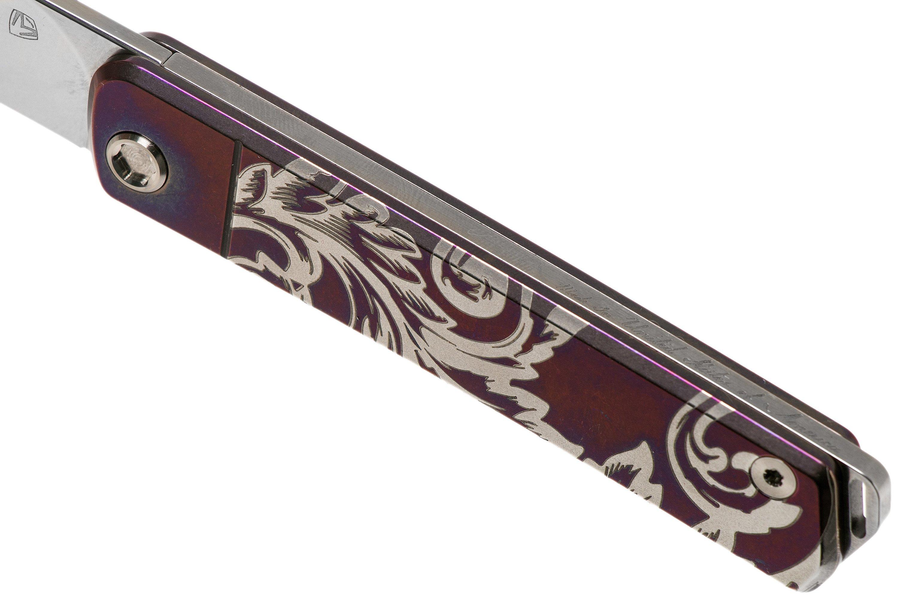 Medford Gentleman Jack S35VN, Tumbled Blade, filigraner violetter Griff ...