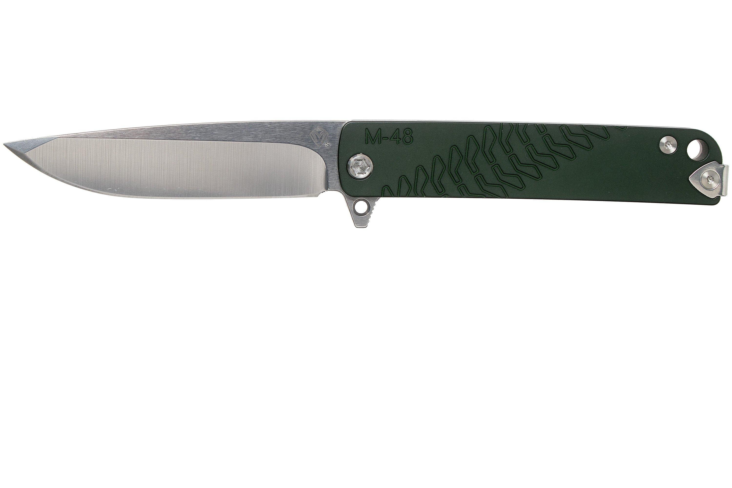 Medford M-48 S35VN, Tumbled Blade, OD Green Handle, Silver Hardware ...