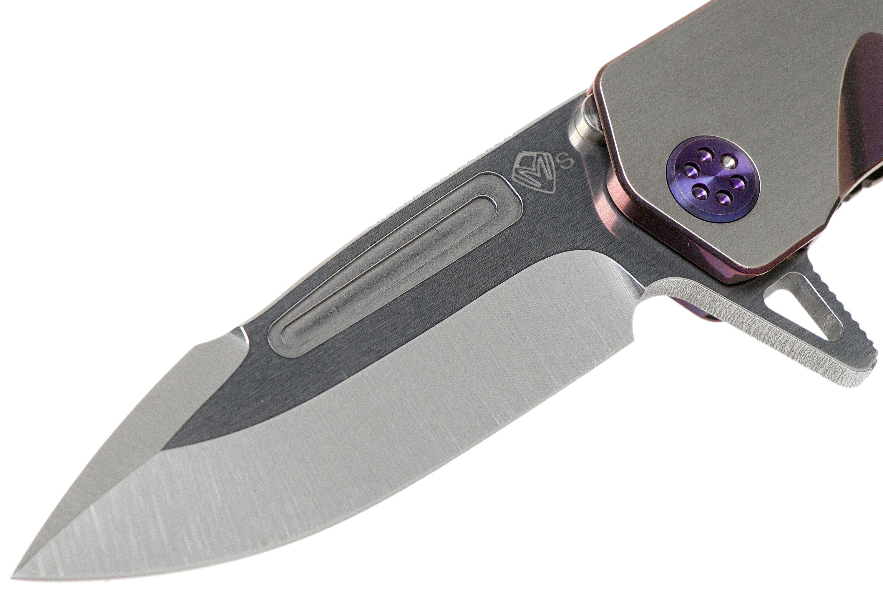 Medford Proxima S35VN, Tumbled Blade, Violet Handle Silver Flats ...