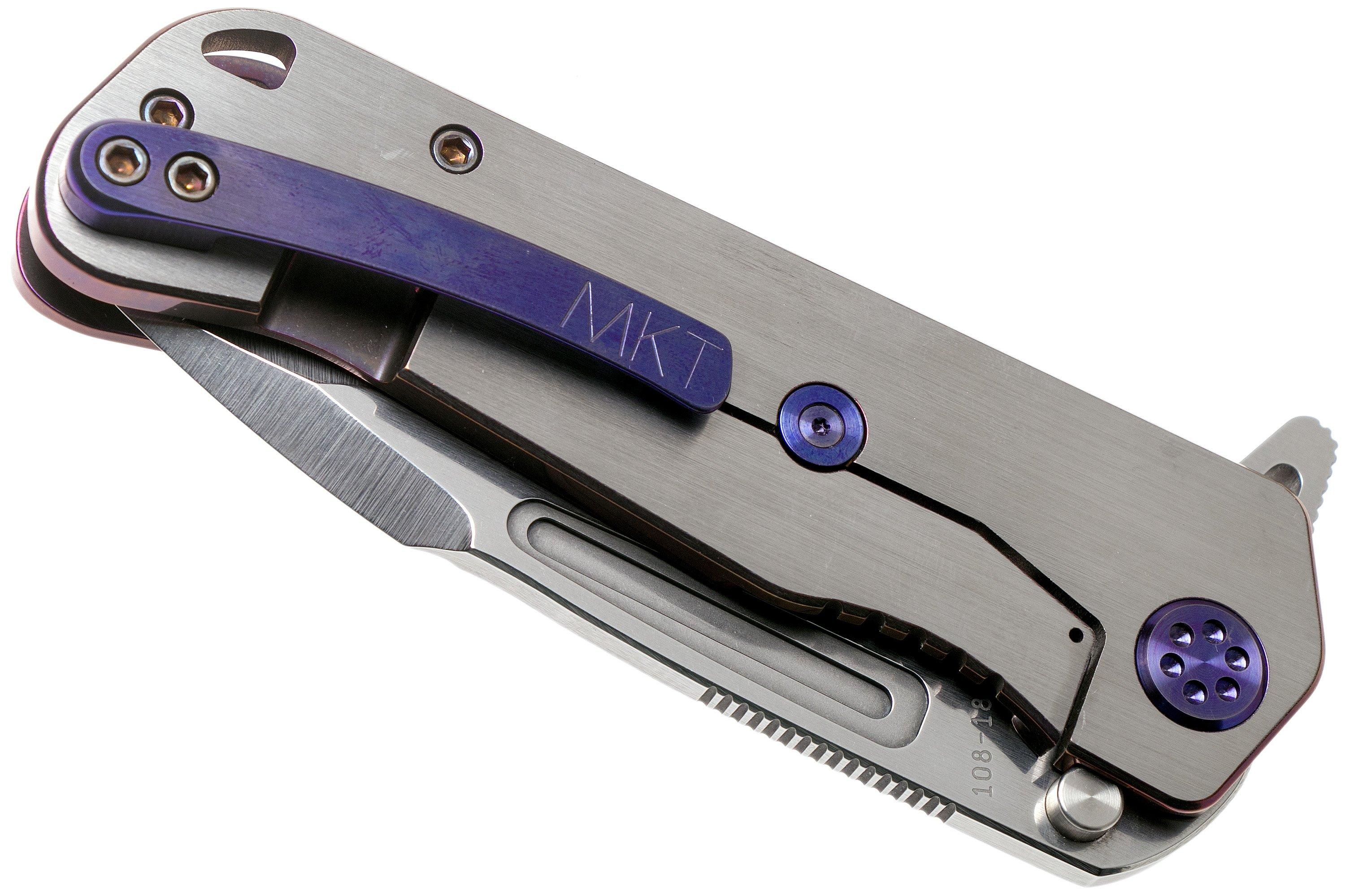 Medford Proxima S35VN, Tumbled Blade, Violet Handle Silver Flats ...