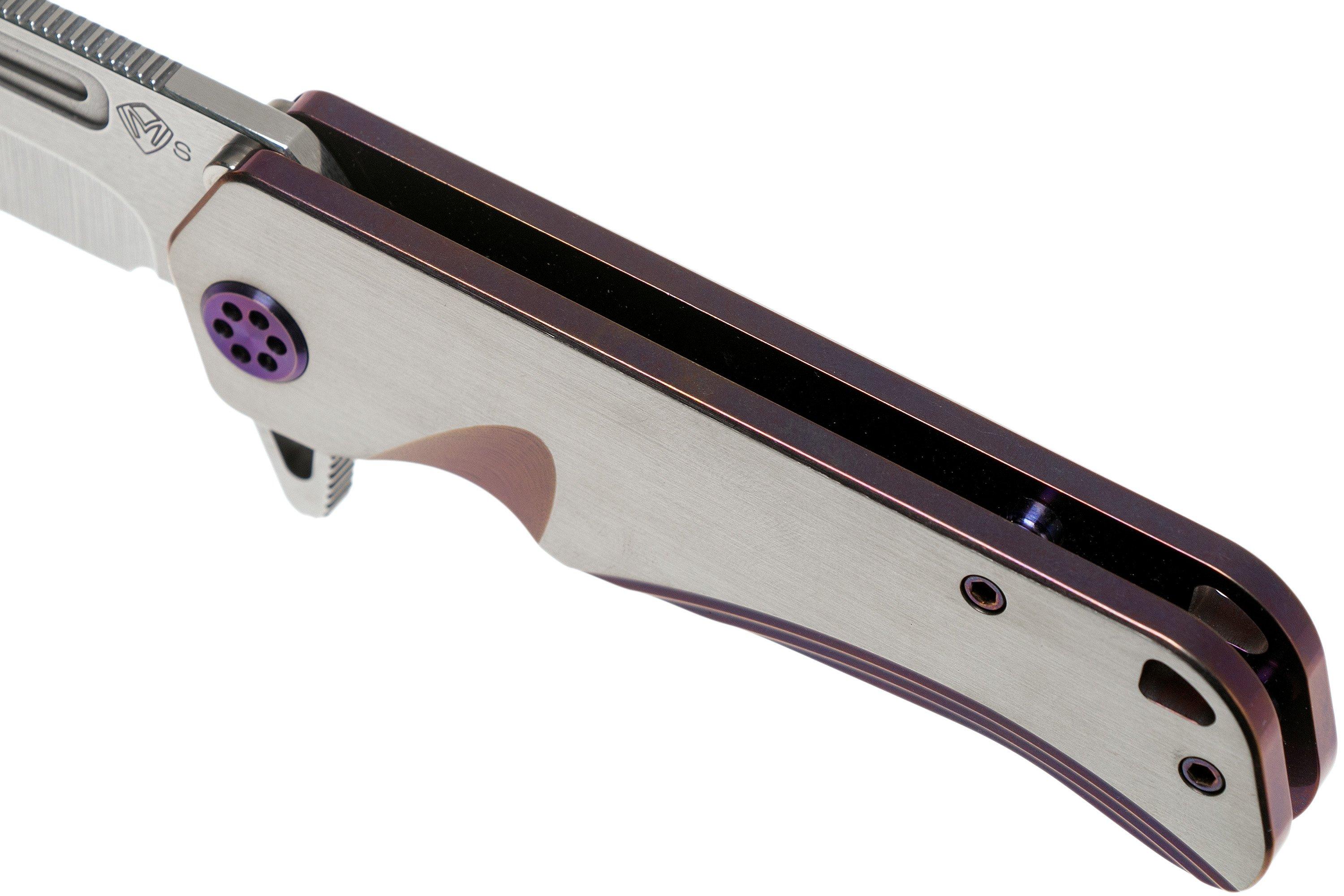 Medford Proxima S35VN, Tumbled Blade, Violet Handle Silver Flats ...