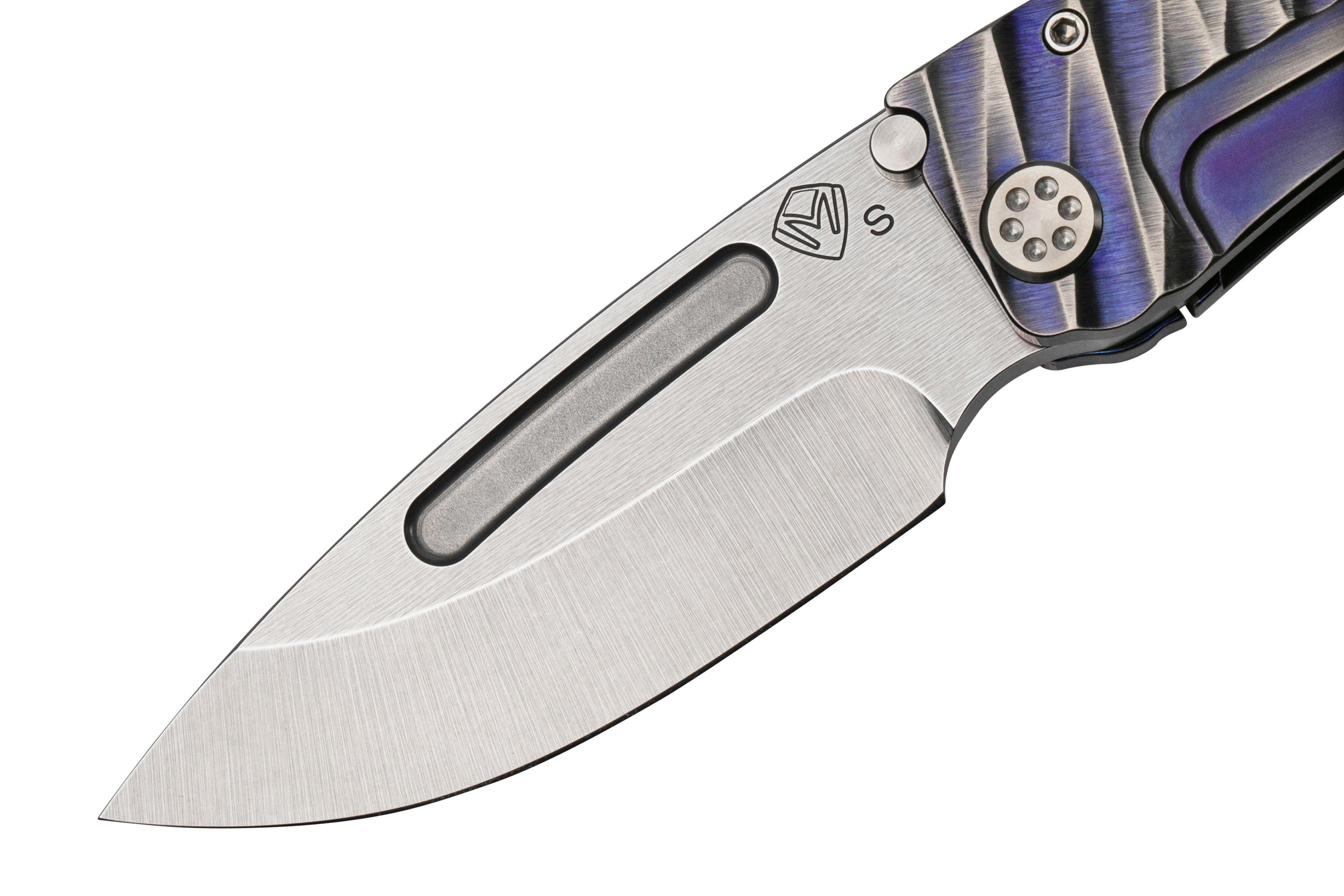 Medford Marauder-H S35VN, Tumbled Drop Point Blade, Violet Lightning ...