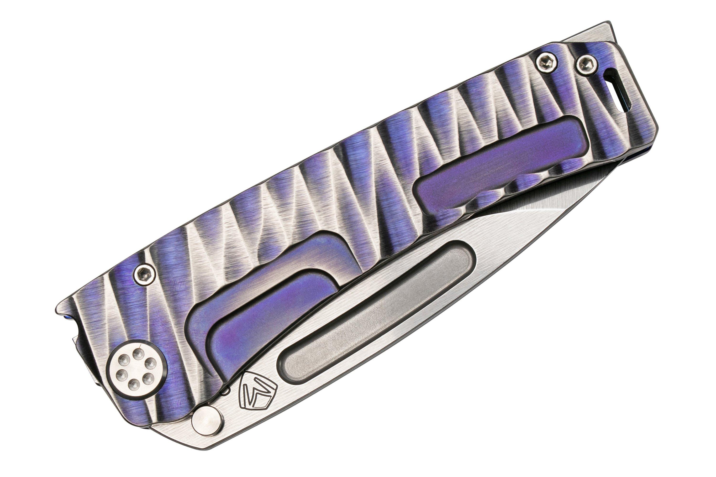 Medford Marauder-H S35VN, Tumbled Drop Point Blade, Violet Lightning ...