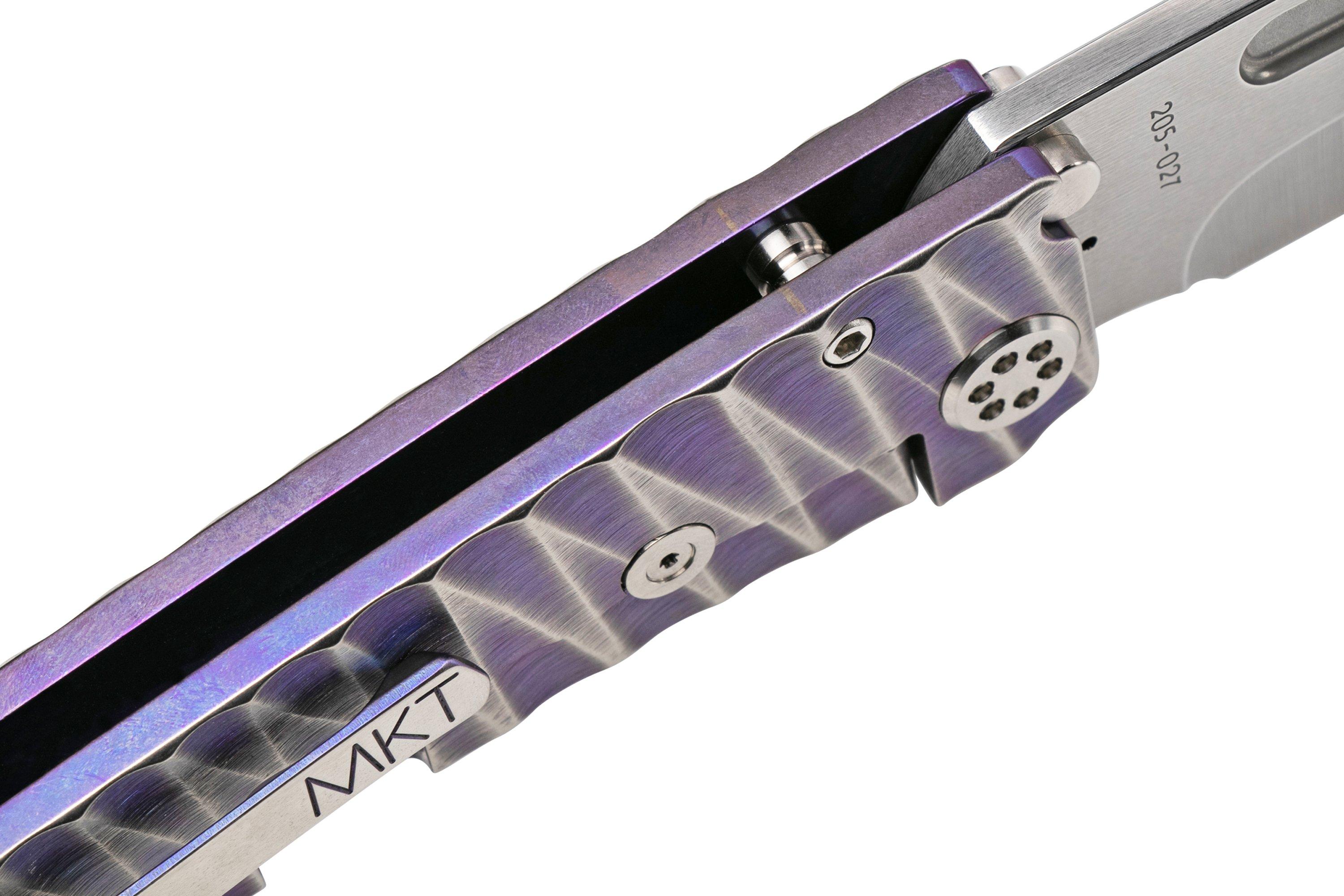 Medford Marauder-H S35VN, Tumbled Drop Point Blade, Violet Lightning ...